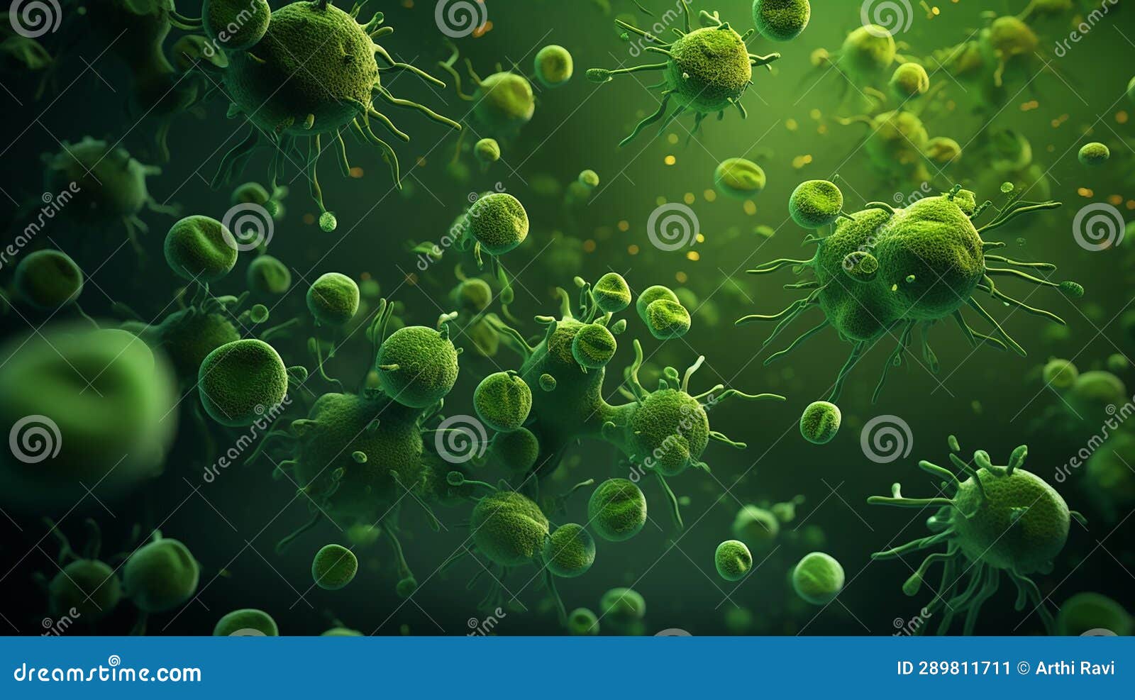 Bacteria in green colors stock illustration. Illustration of plant ...