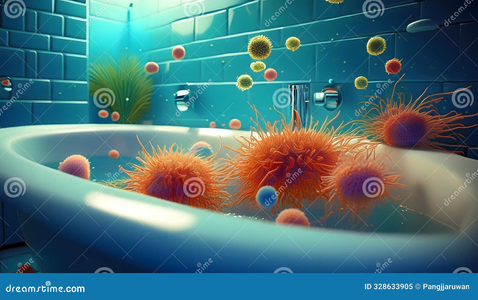 Bacteria Growing on the Surface of the Bathroom Pathogens, Bathroom ...