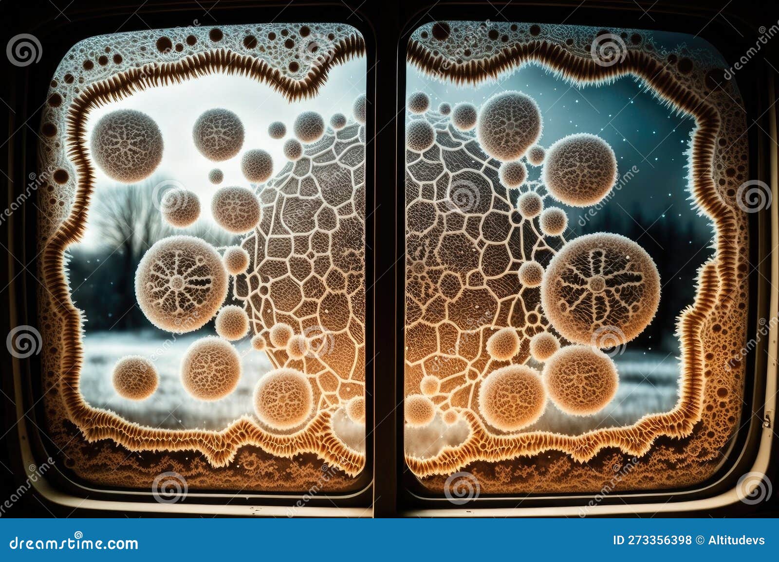 Bacteria Growing on Windowpane of Bus Cabin, Creating Intricate ...