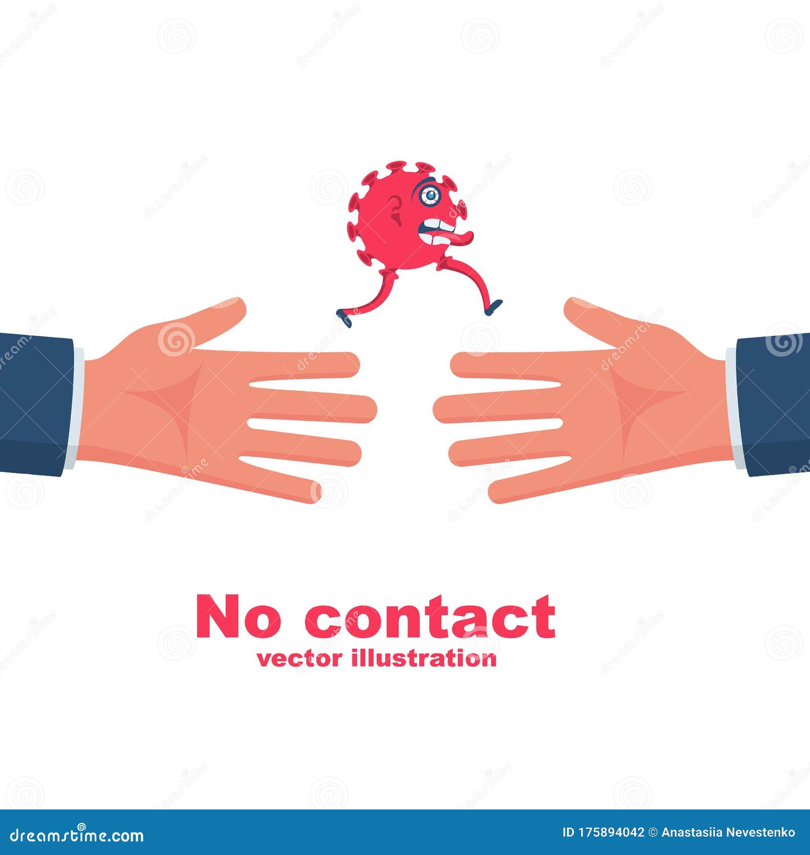 Bacteria on Hand. Coronavirus Transmitted through a Handshake Stock ...