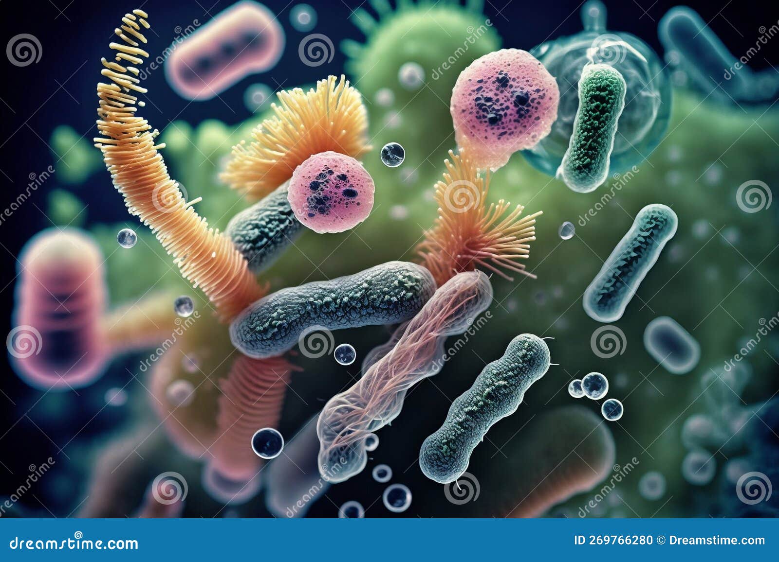 Bacteria in Human Body Under Microscope. Ai Generative Stock ... Bacteria in Human Body Under Microscope. Ai Generative Stock ...