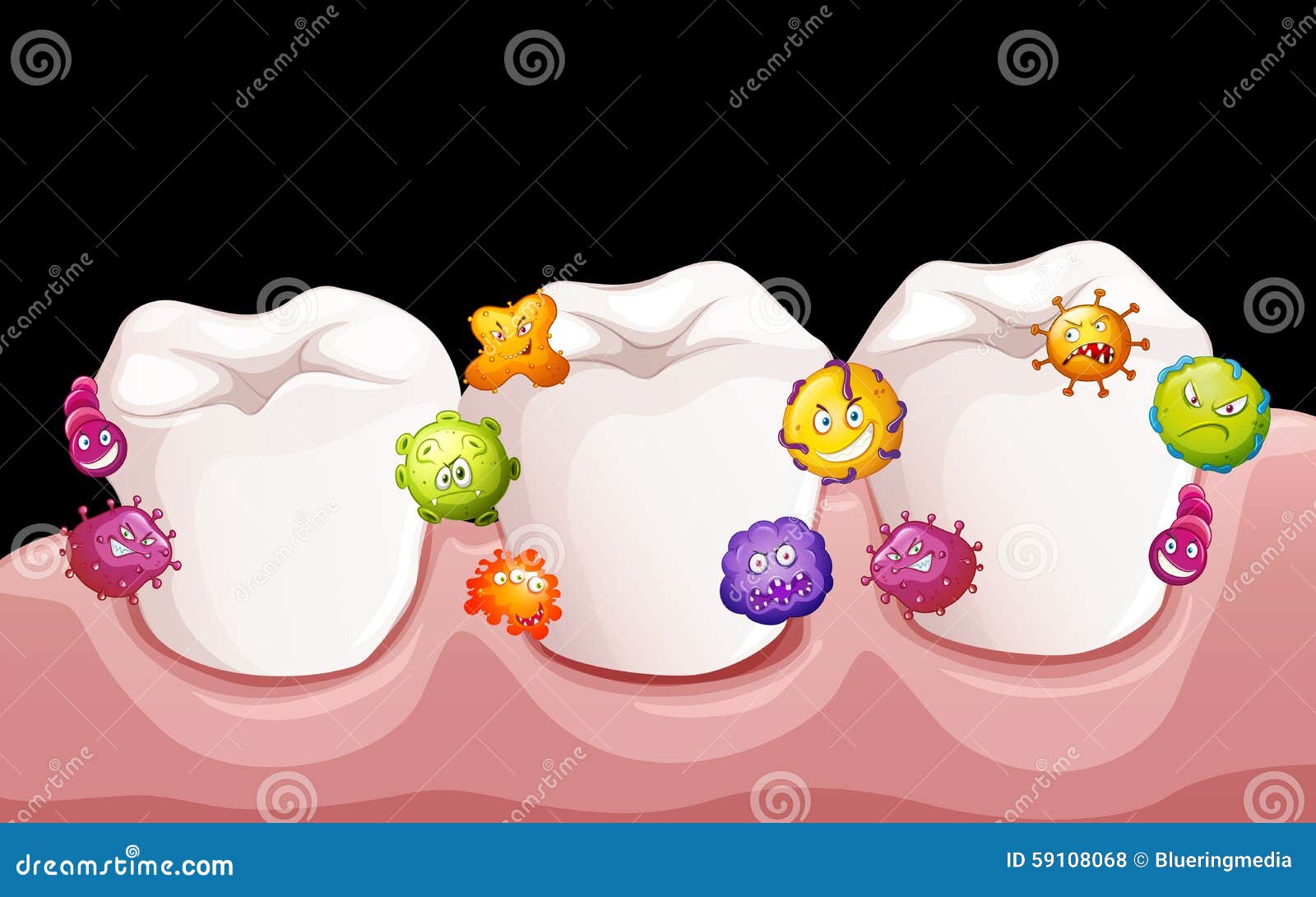 Bacteria On The Teeth Royalty-Free Illustration | CartoonDealer.com ...