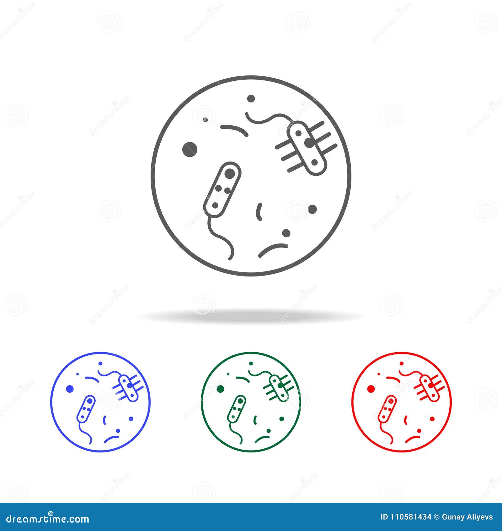 Bacteria Icon. Elements in Multi Colored Icons for Mobile Concept and ...