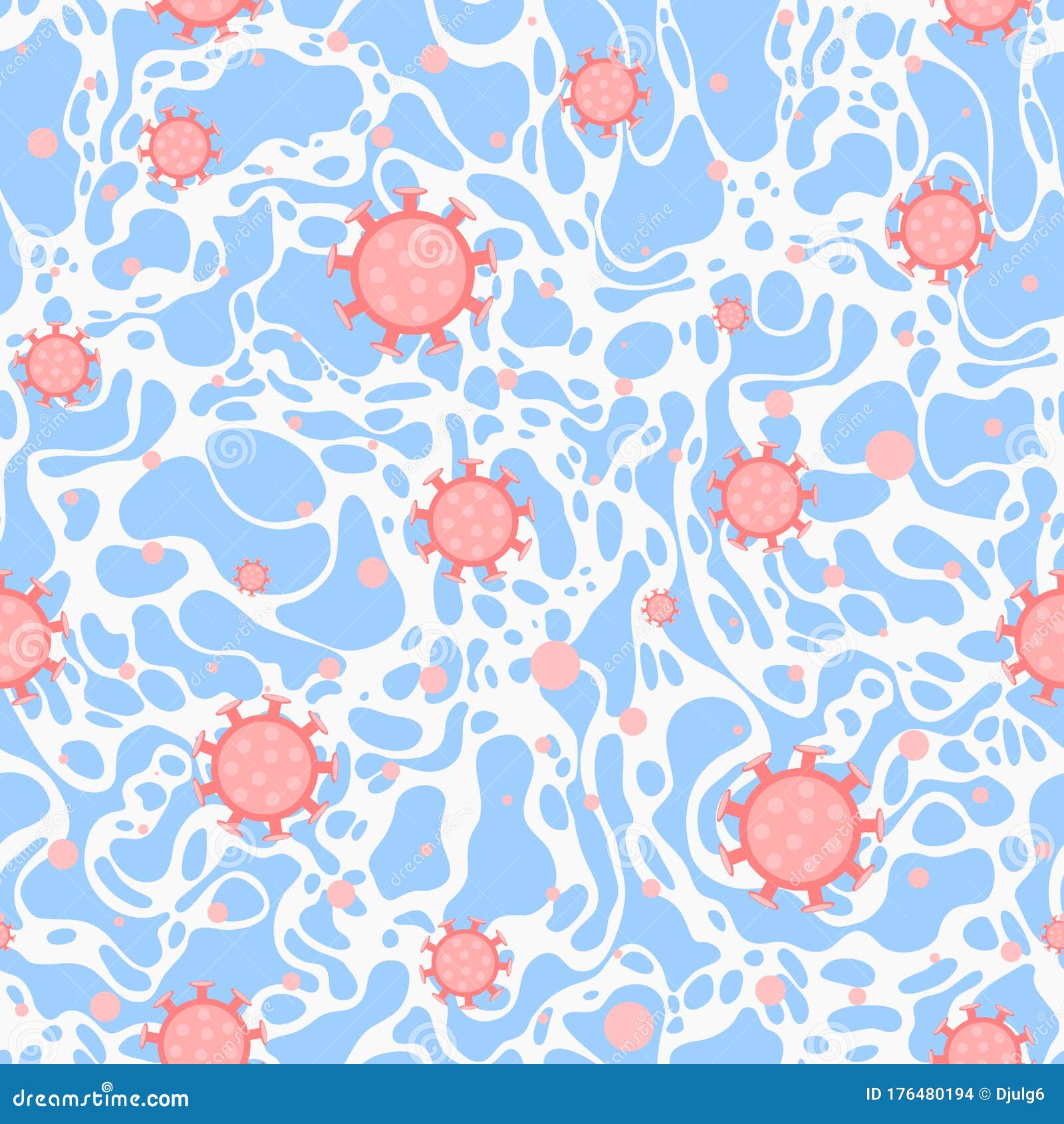 Bacteria Icon Isolated Seamless Pattern on White Background. Bacteria ...