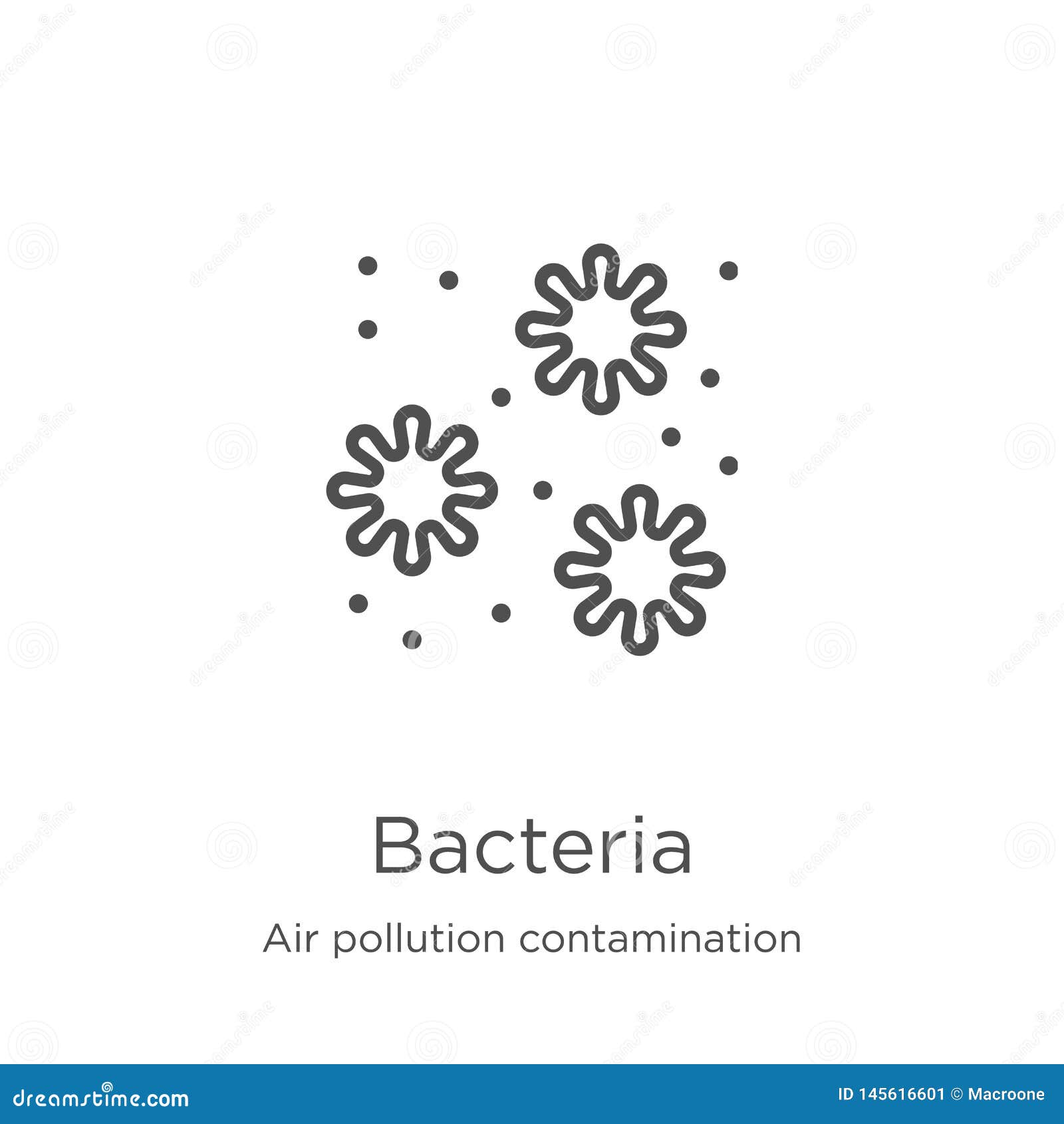 Bacteria Icon Vector from Air Pollution Contamination Collection. Thin ...