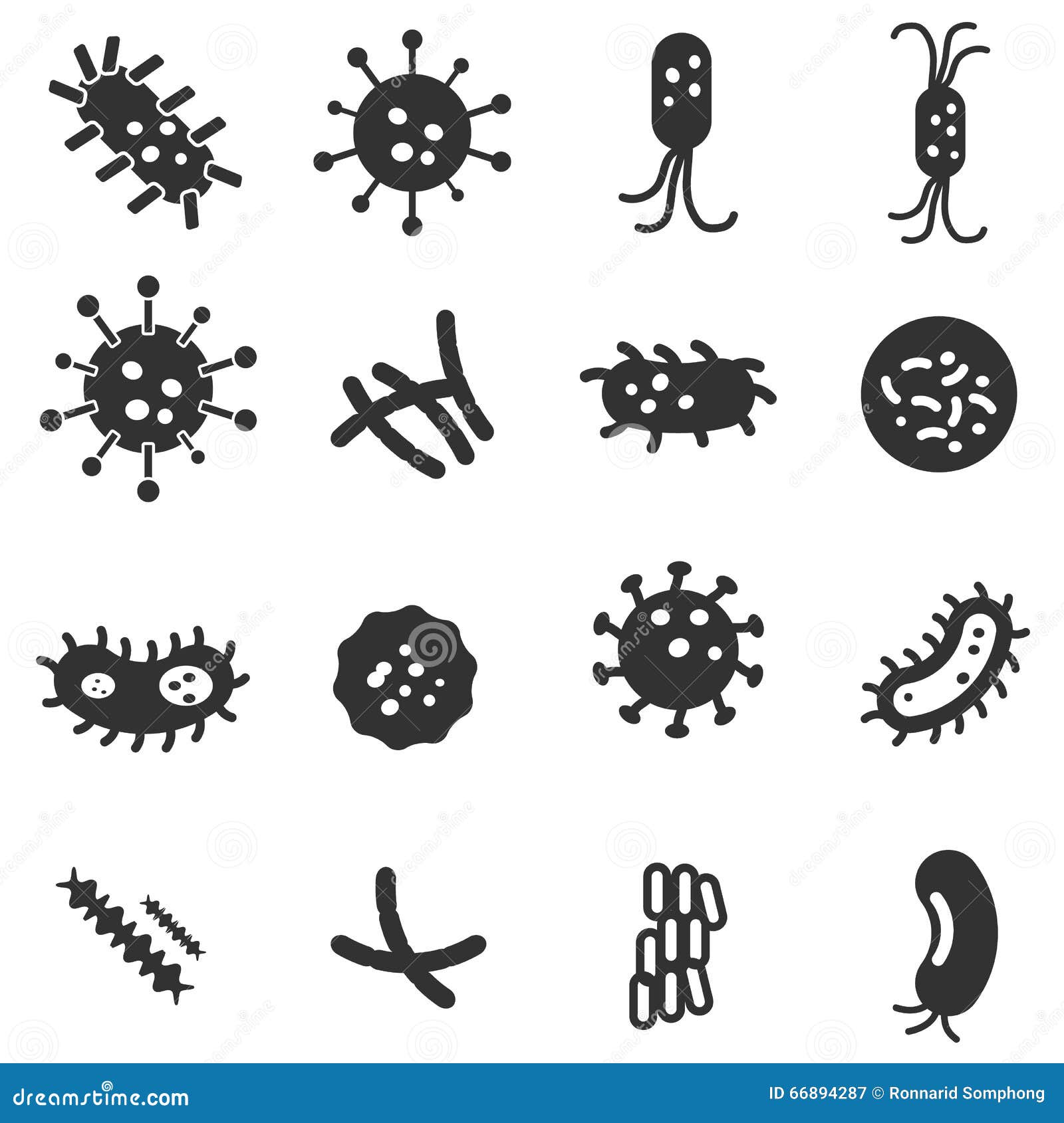 Bacteria Icons Vtctor Set. Bacteria Illustration Sign Collection ...