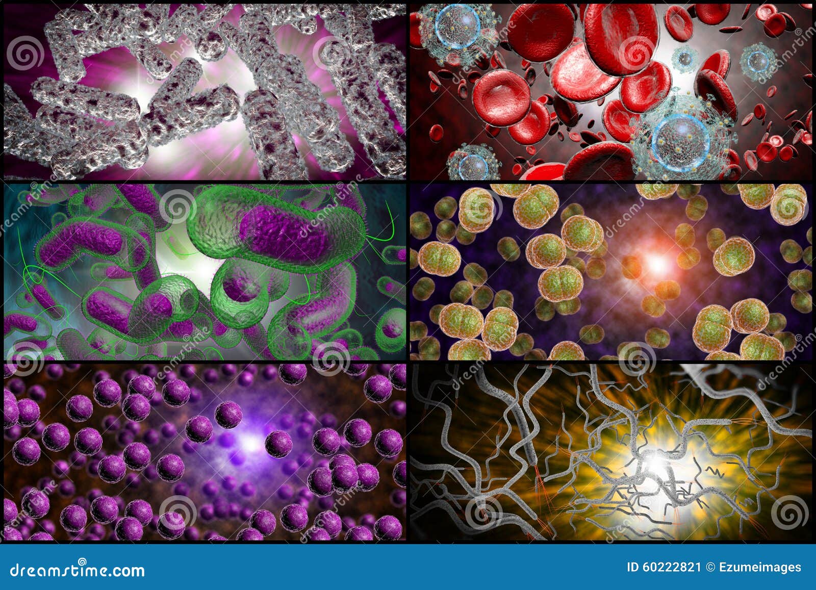 Bacteria Infection Collage stock illustration. Illustration of ...