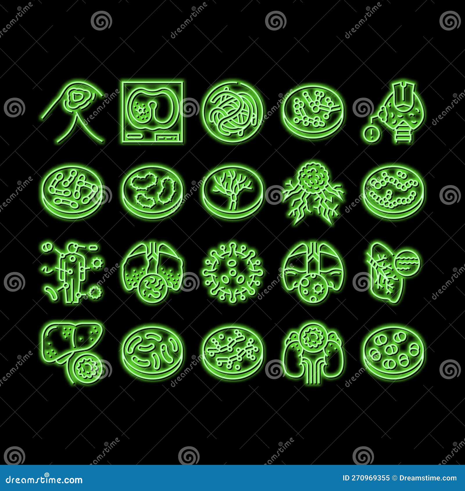 Bacteria Infection Neon Glow Icon Illustration Stock Vector Illustration Of Cushing Candida
