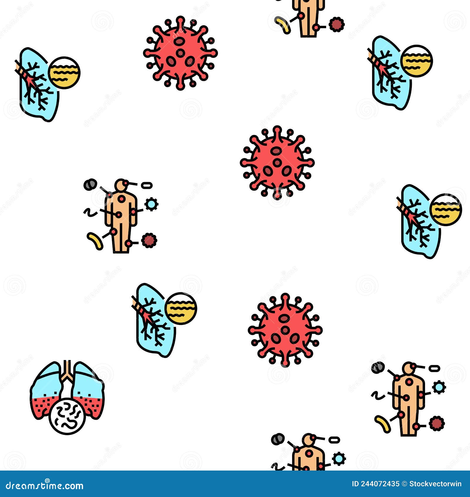 Bacteria Infection Vector Seamless Pattern Stock Vector - Illustration ...