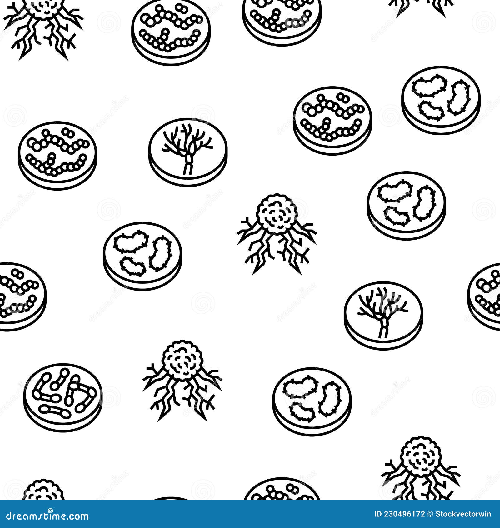 Bacteria Infection Vector Seamless Pattern Stock Vector - Illustration ...