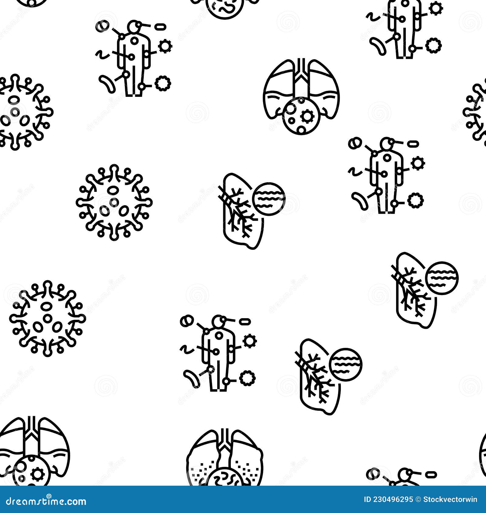 Bacteria Infection Vector Seamless Pattern Stock Vector - Illustration ...