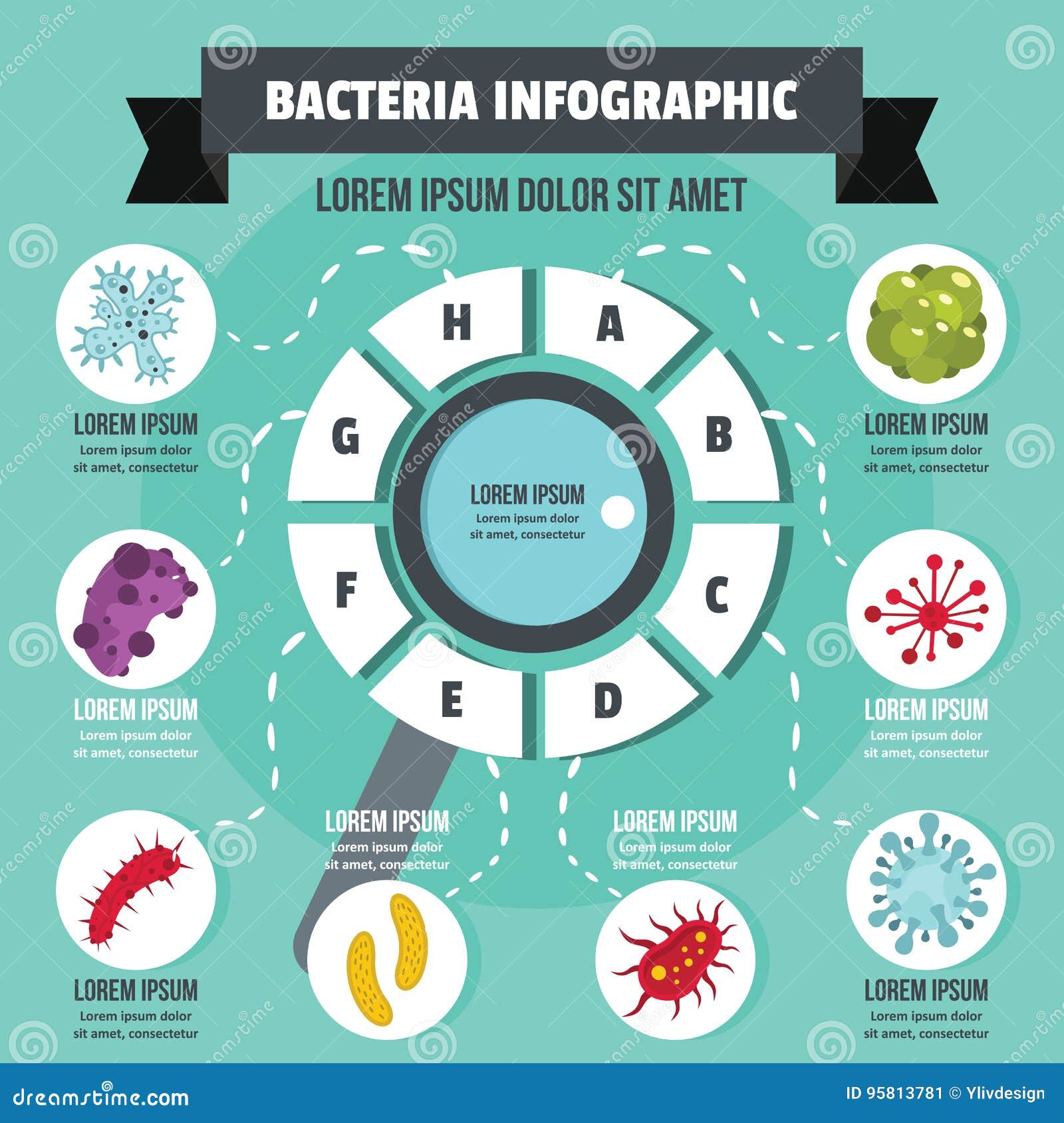 Bacteria Infographic Concept, Flat Style Stock Vector - Illustration of ...