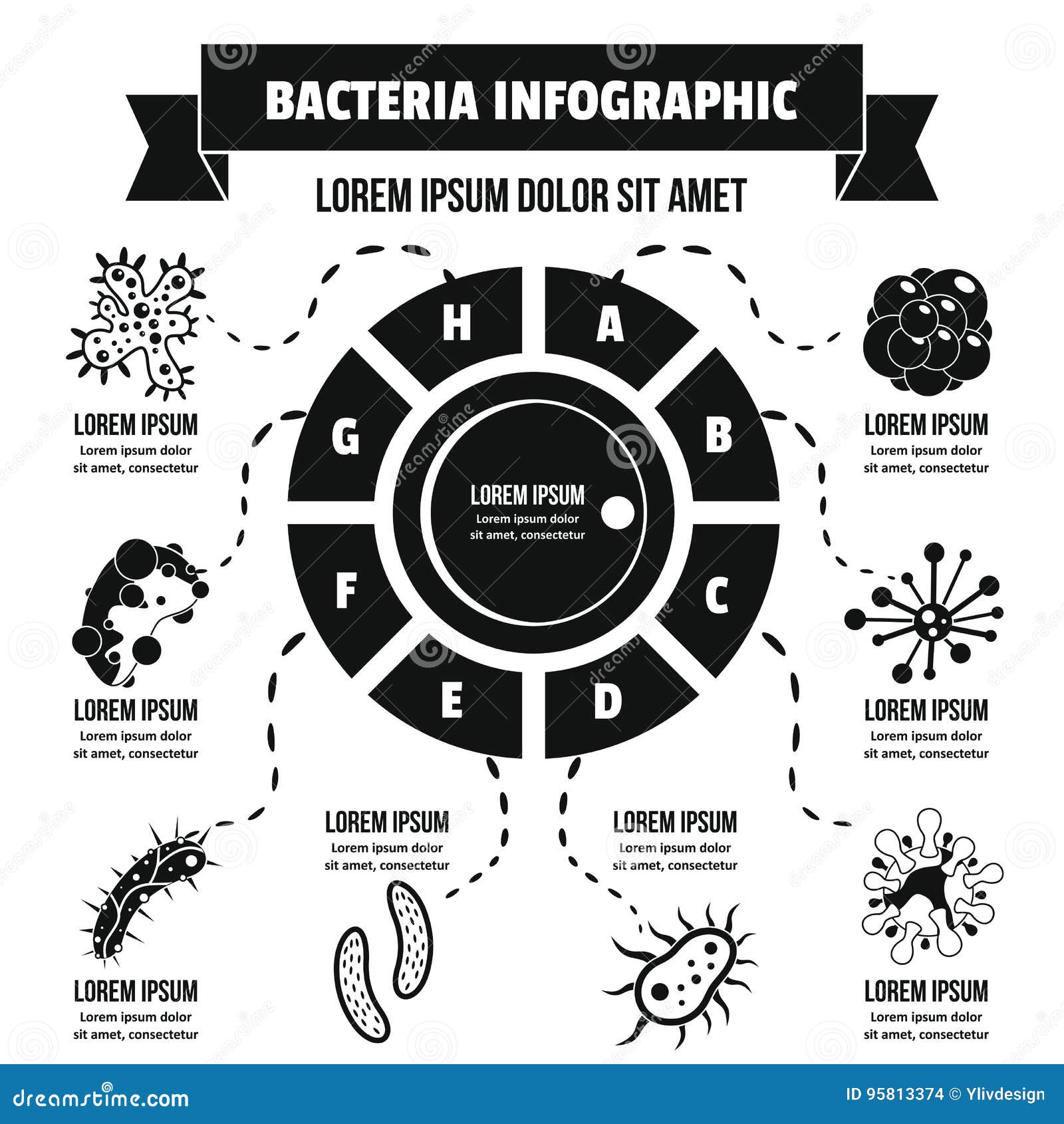 Bacteria Infographic Concept, Simple Style Stock Vector - Illustration ...