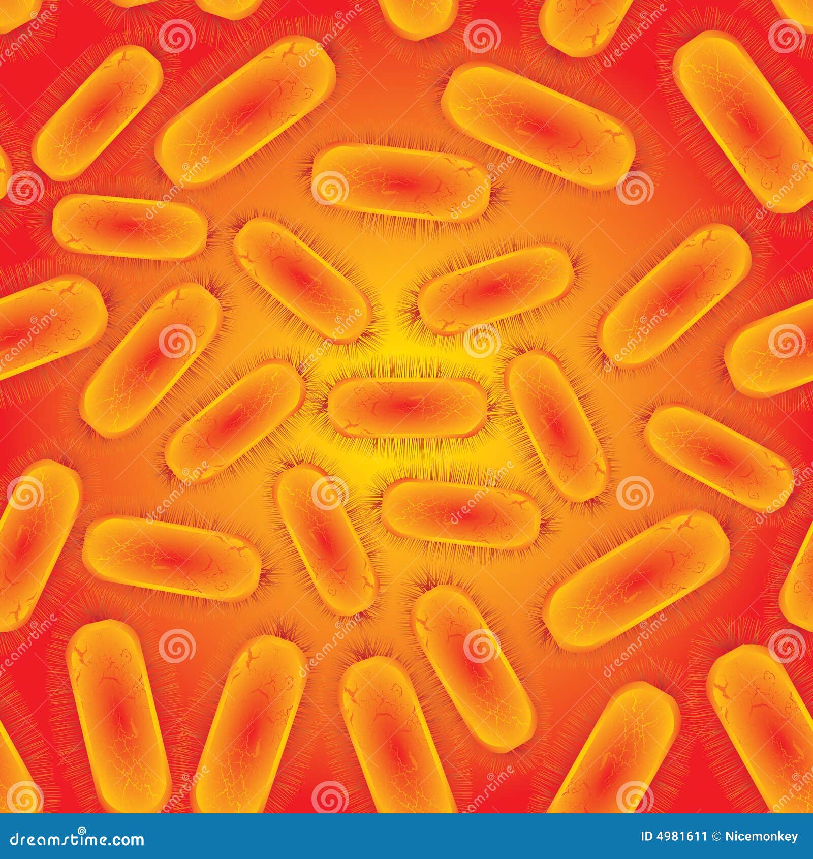 Seamless Bacteria Pattern. Color Germs, Microorganism Cells Microscopic ...