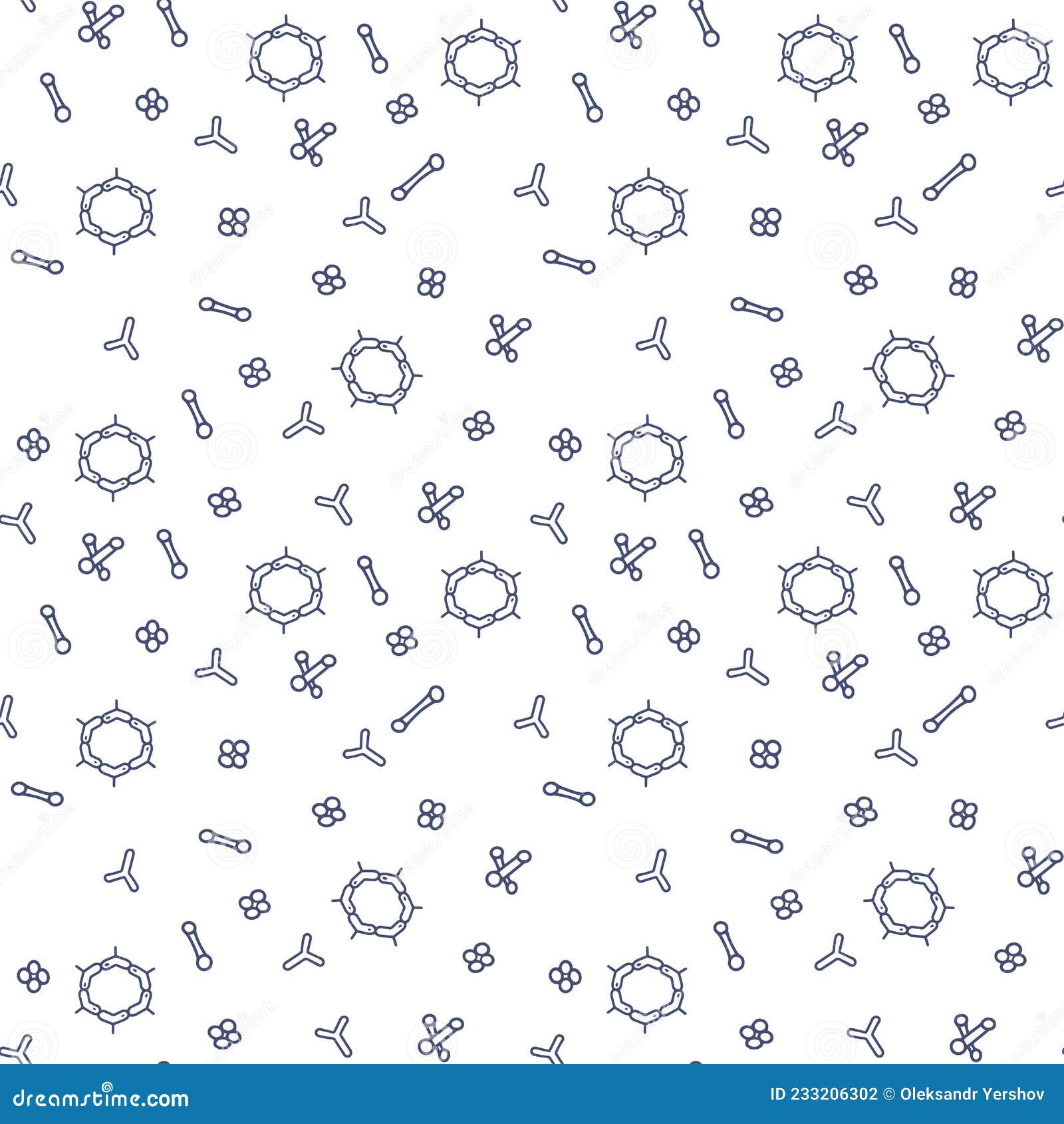 Bacteria Line Vector Doodle Simple Seamless Pattern Stock Vector ...