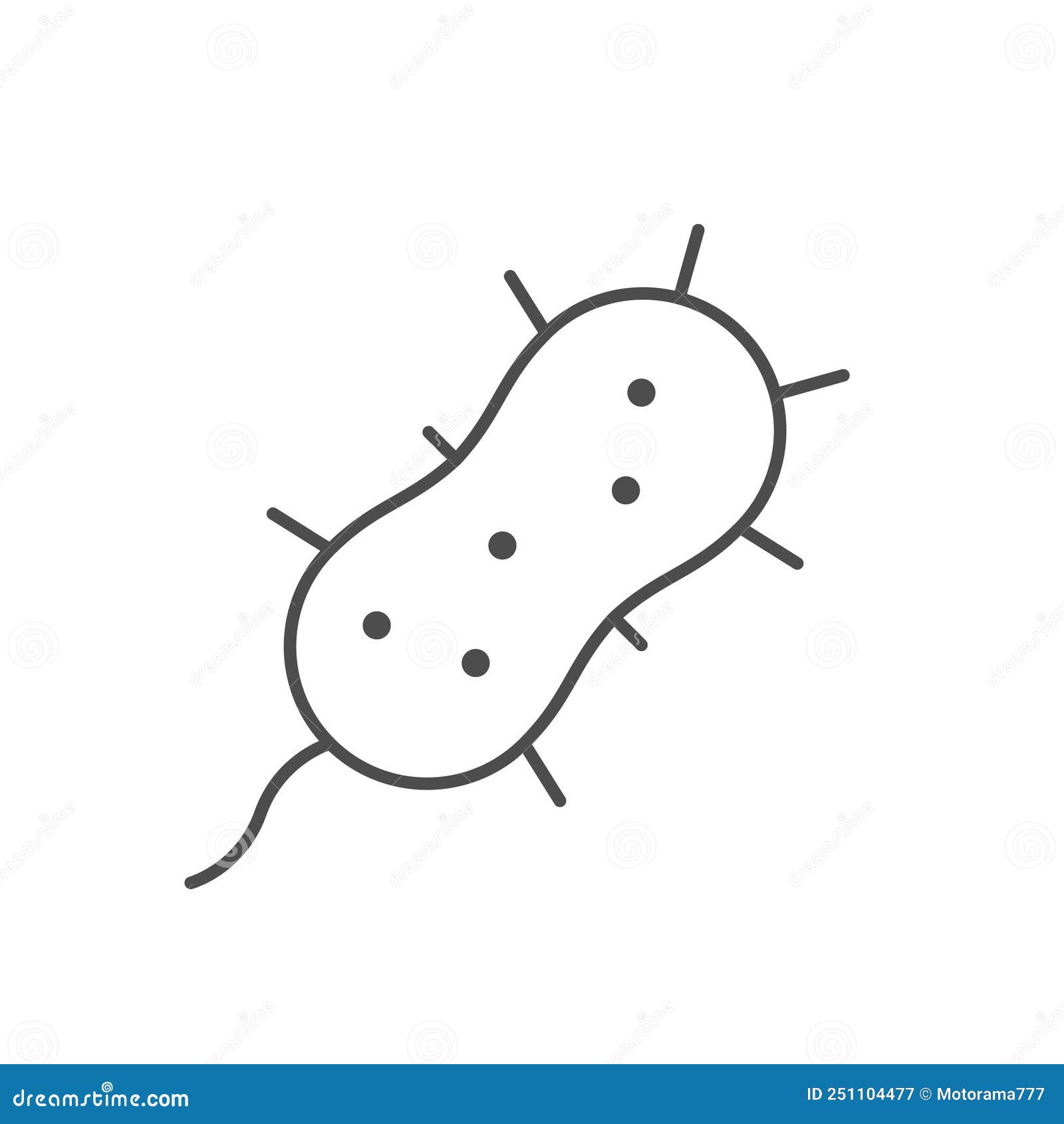 Bacteria or Microbe Line Outline Icon Stock Vector - Illustration of ...