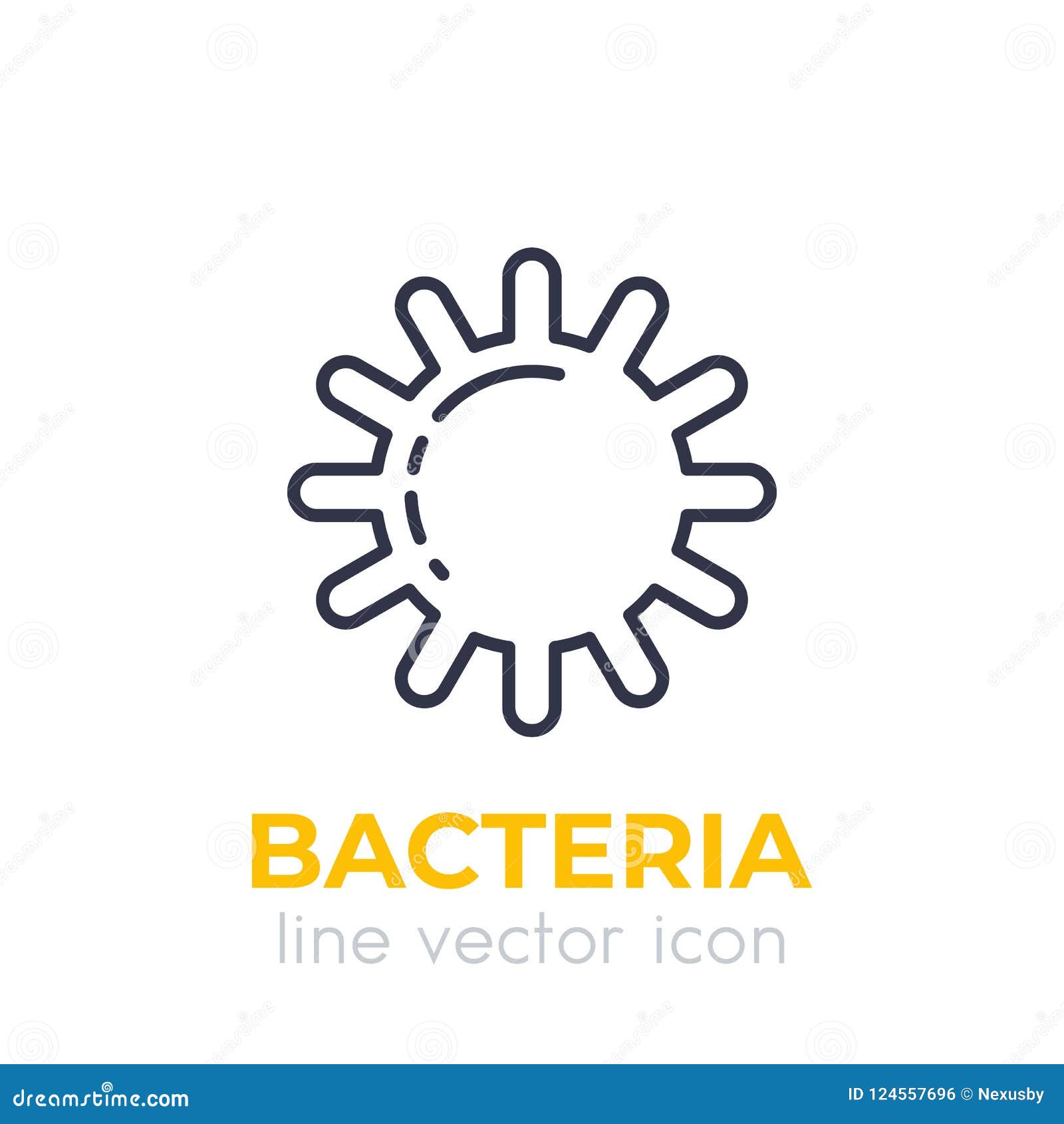 Bacteria, Microbe Vector Line Icon Stock Vector - Illustration of ...