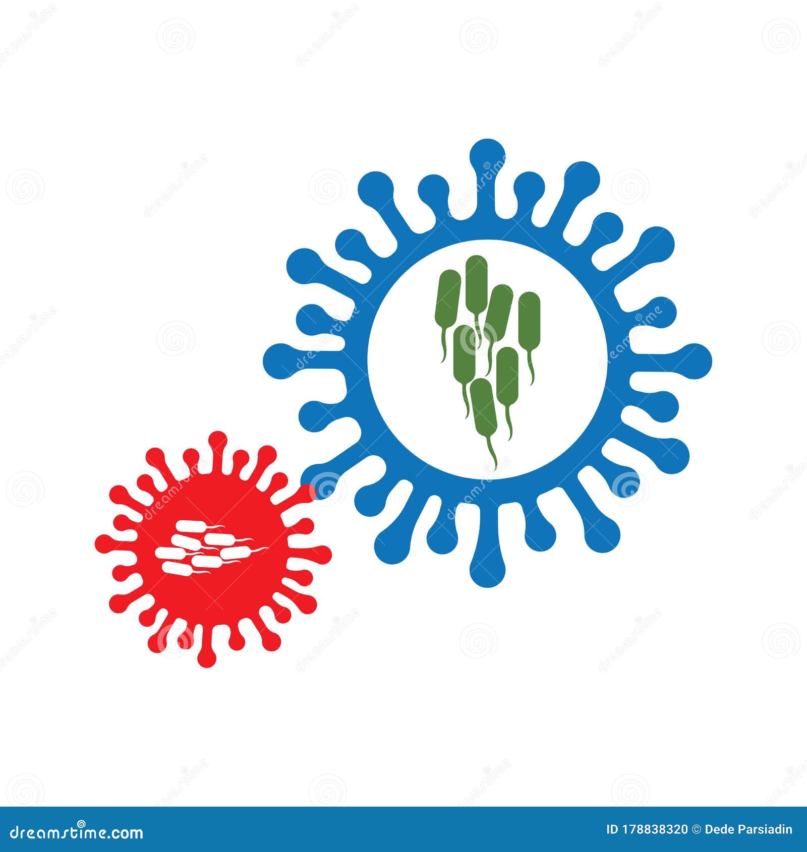Bacteria, Microbes and Viruses Logo Vector Icon Illustration Design ...