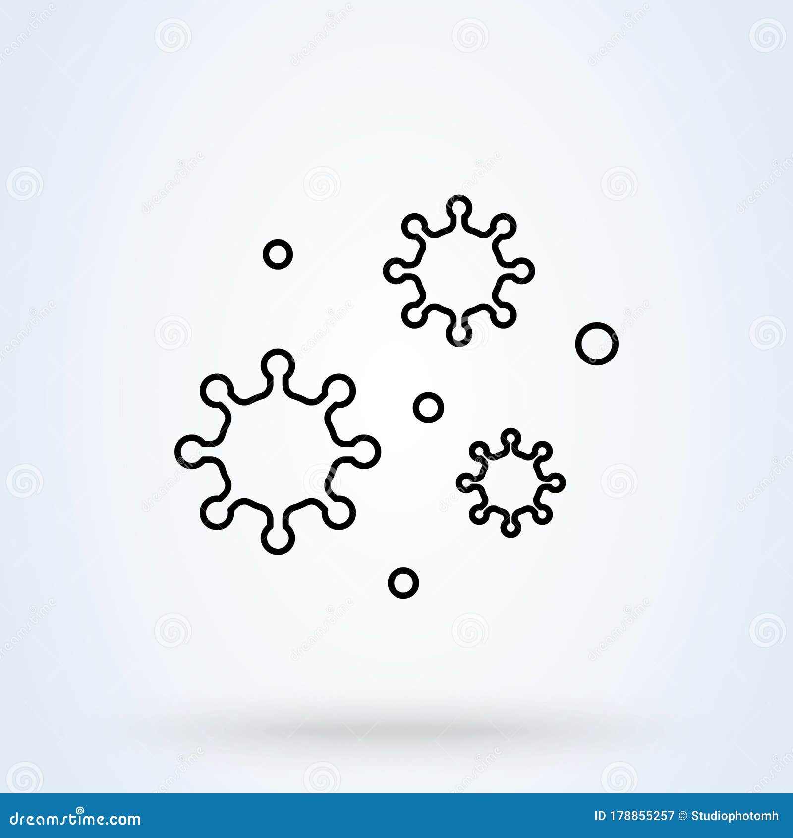 Bacteria, Microbes and Viruses. Vector Illustration Linear Style Stock ...