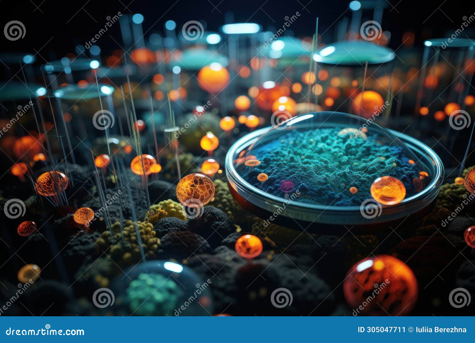 Bacteria and Microorganisms on an Abstract Background. Stock ...