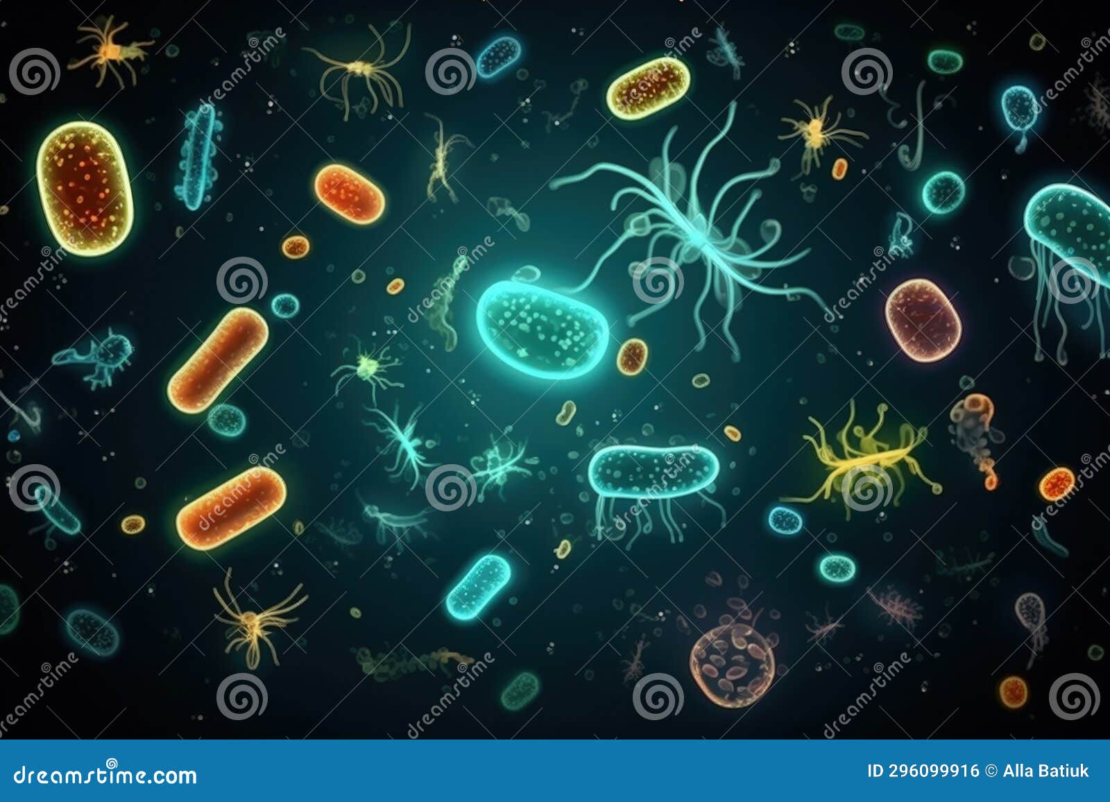 Bacteria, Microscopic Unicellular Organisms, Microorganism, Under ...