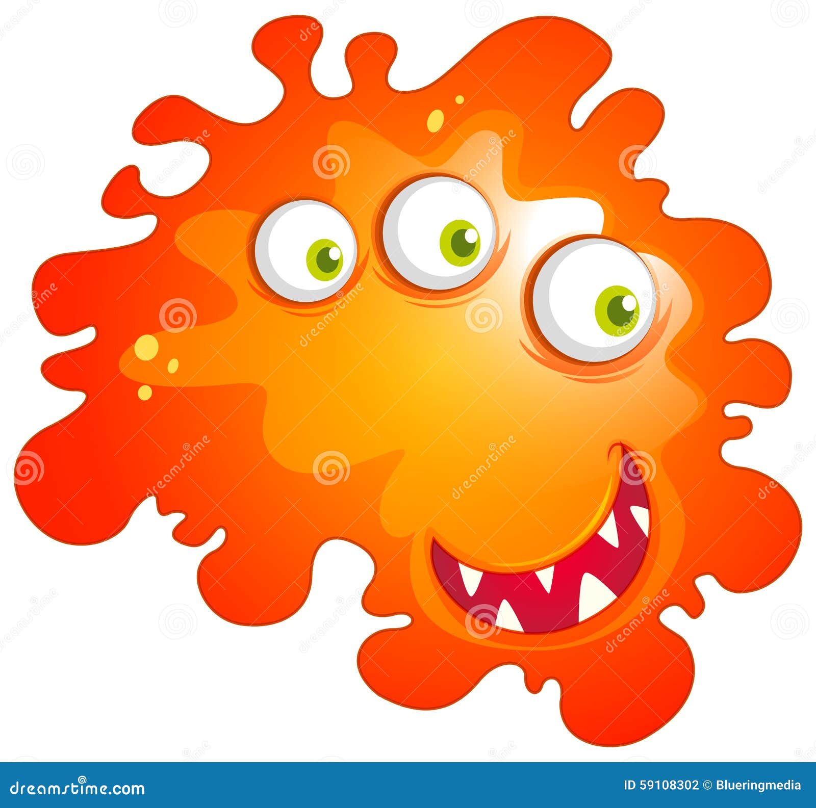 Bacteria with monster face stock vector. Illustration of beast - 59108302