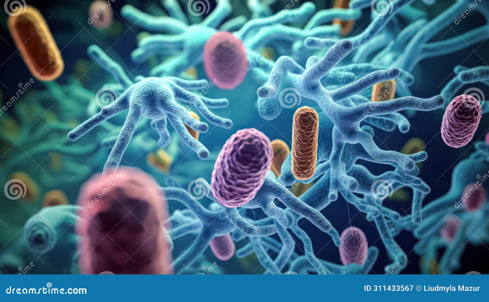 Bacteria Observed Under a Microscope Stock Image - Image of health ...