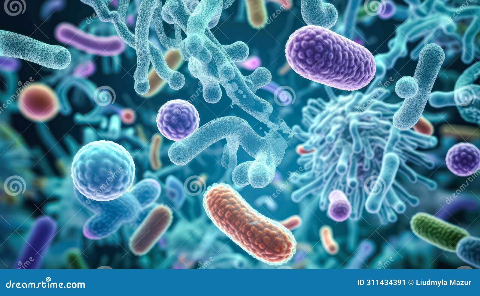 Bacteria Observed Under a Microscope Stock Image - Image of macro ...