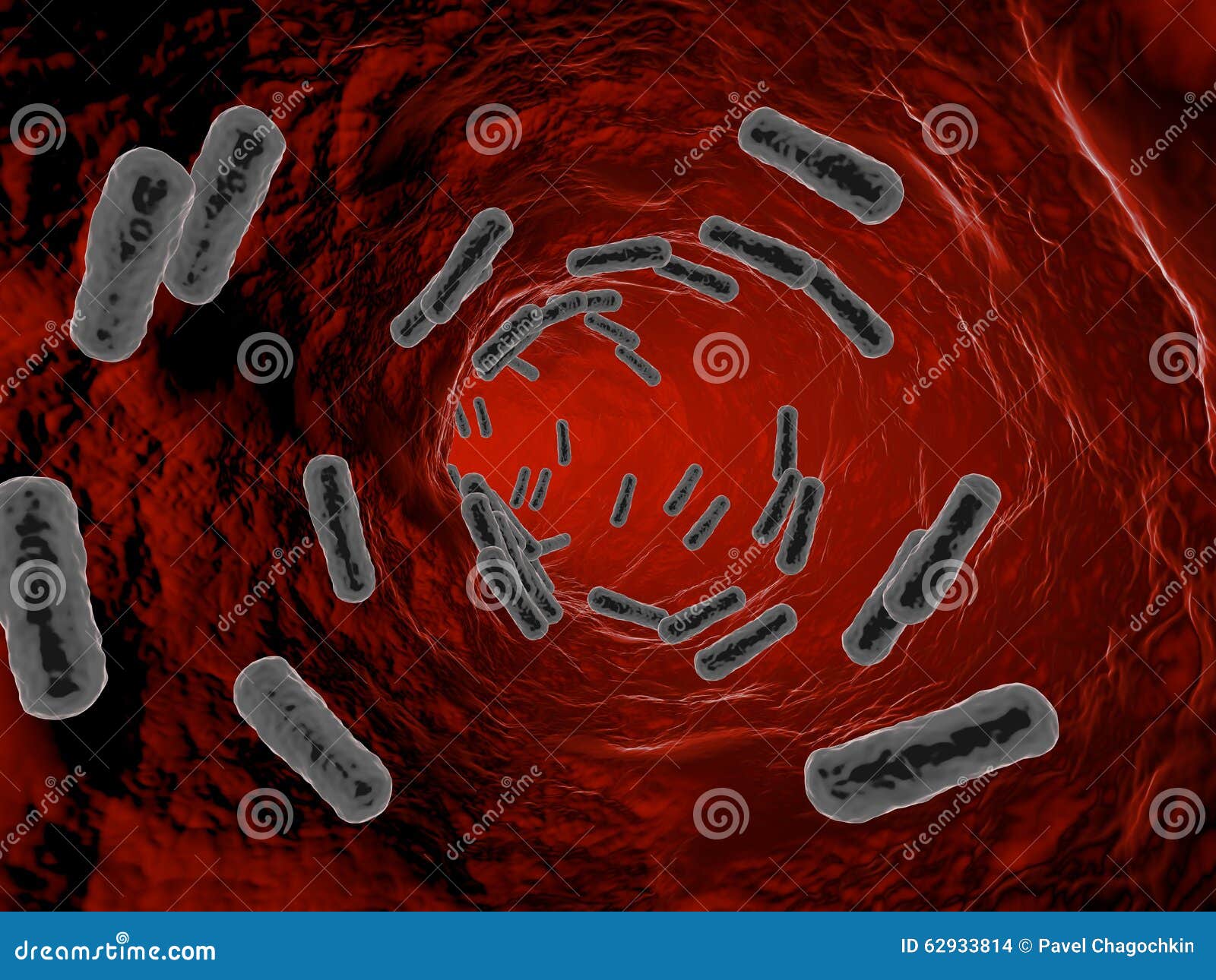 Bacteria on an Organic Surface Stock Illustration - Illustration of ...