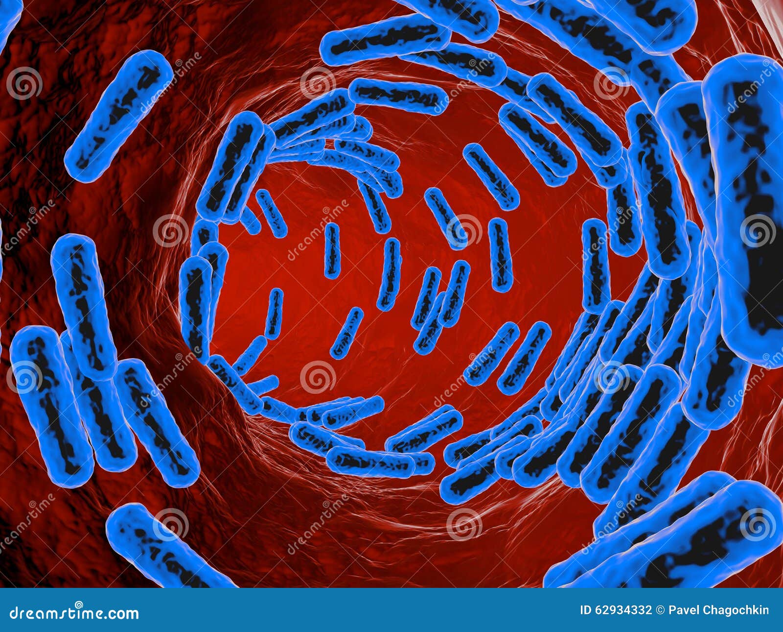 Bacteria on an Organic Surface Stock Illustration - Illustration of ...
