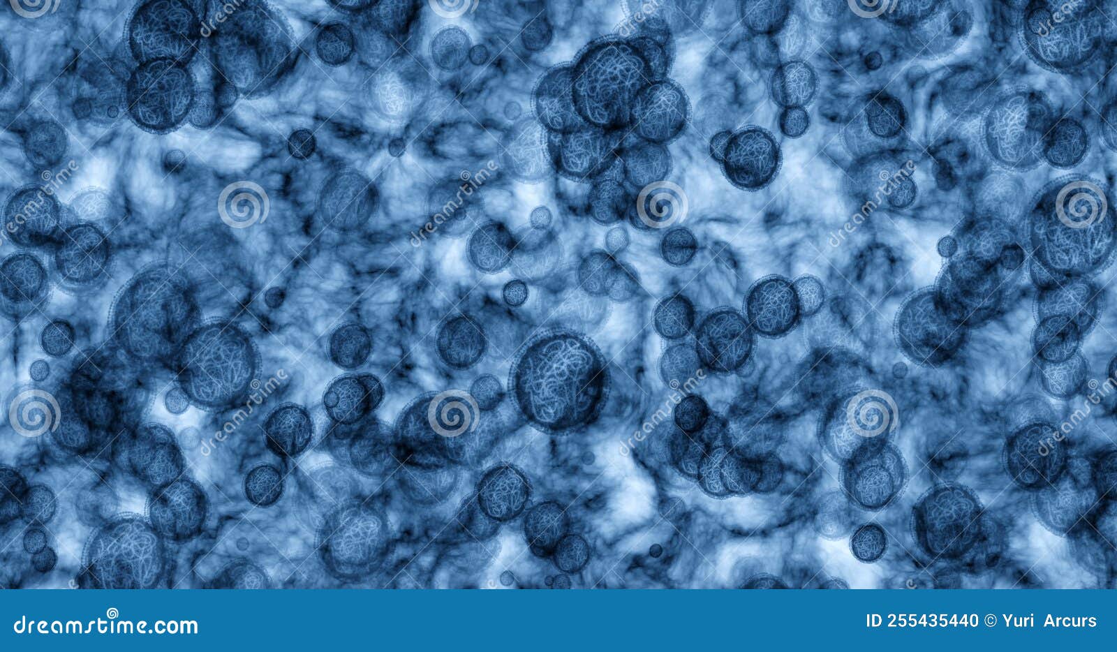 Bacteria Particles, Microscope and Molecule Zoom for Science, Biology ...