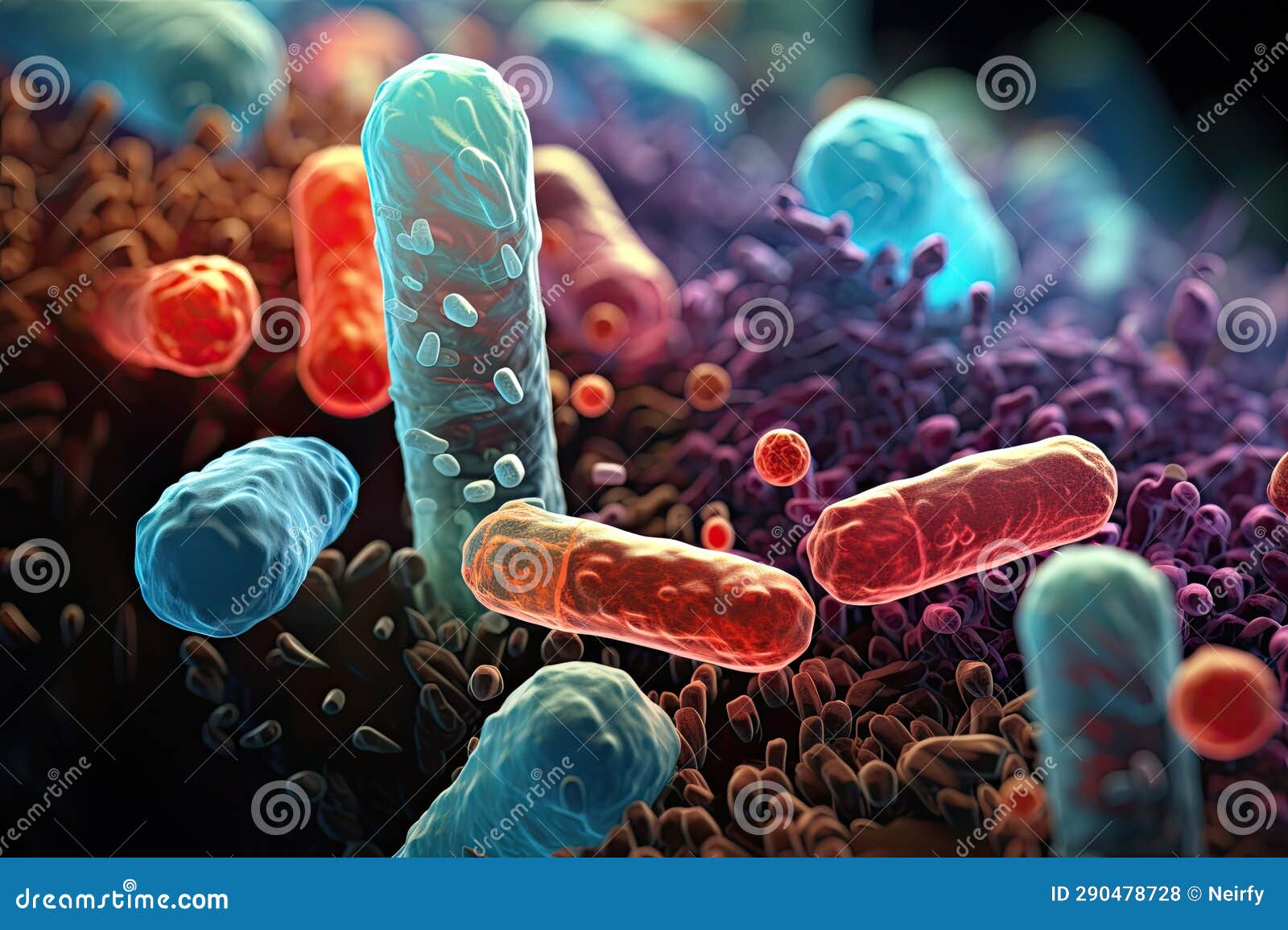 Bacteria of probiotics stock illustration. Illustration of aids - 290478728