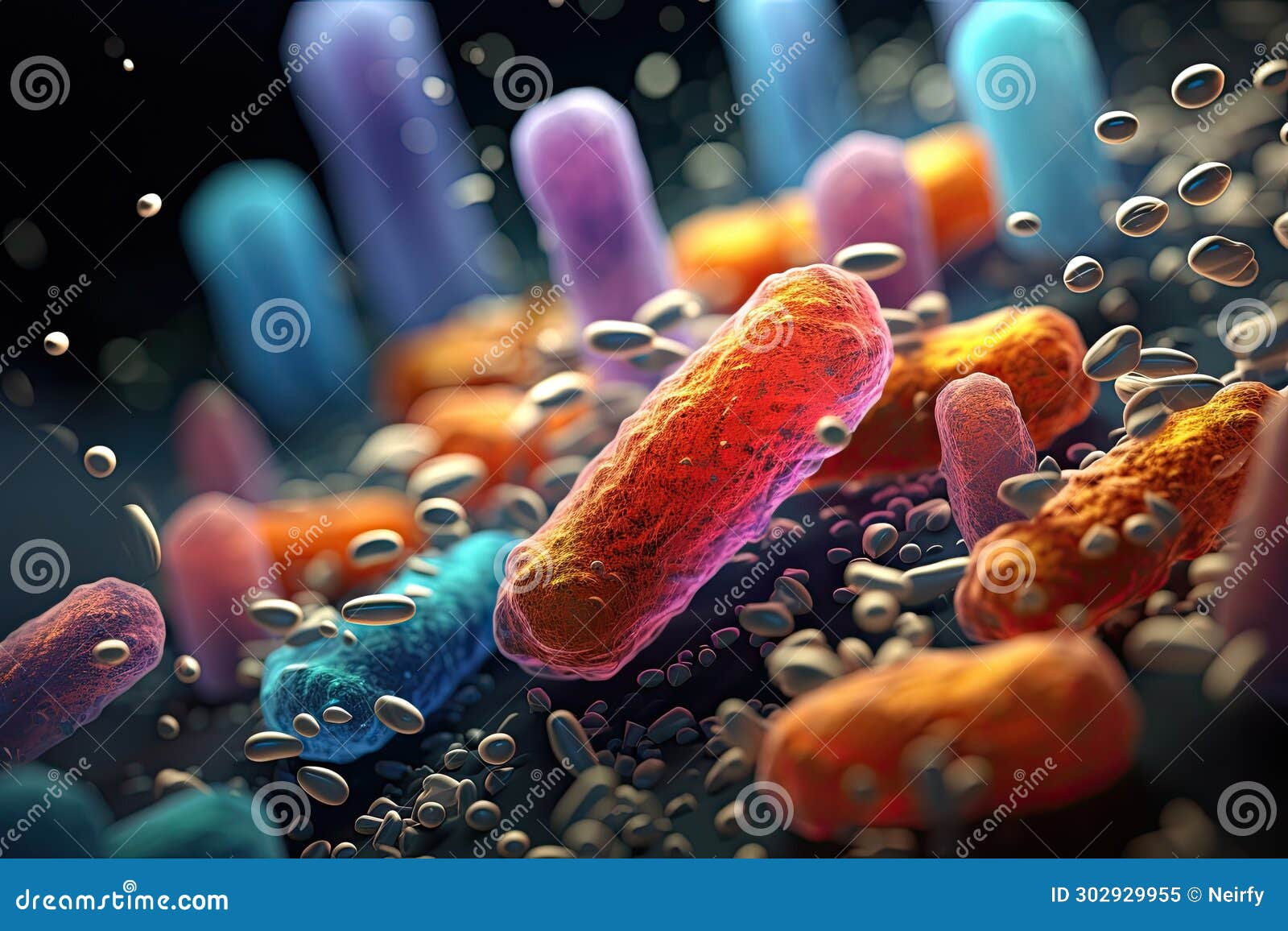 Bacteria of probiotics stock illustration. Illustration of healthcare - 302929955