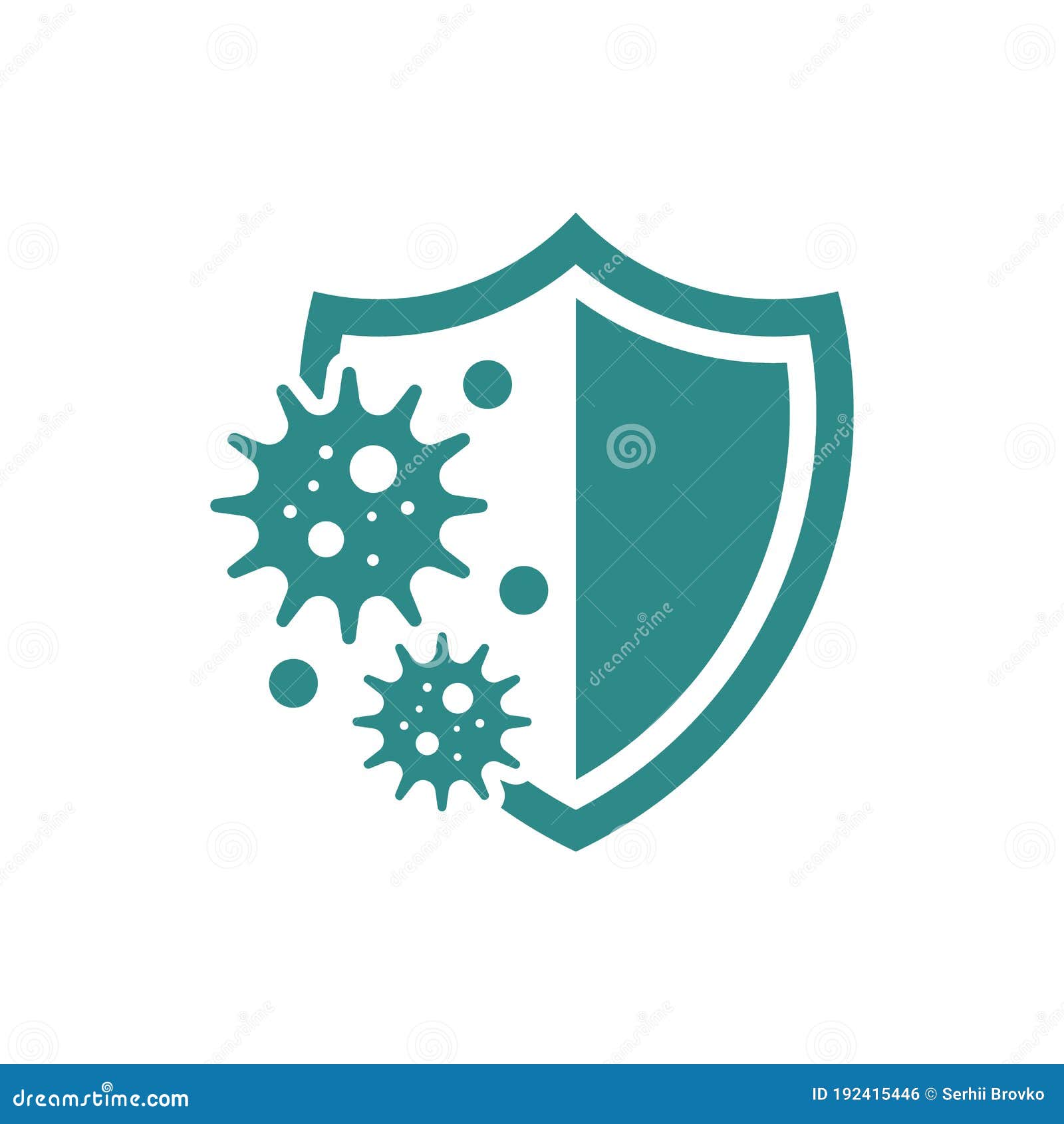 Bacteria Protection Icon Isolated on White Background. Vector ...