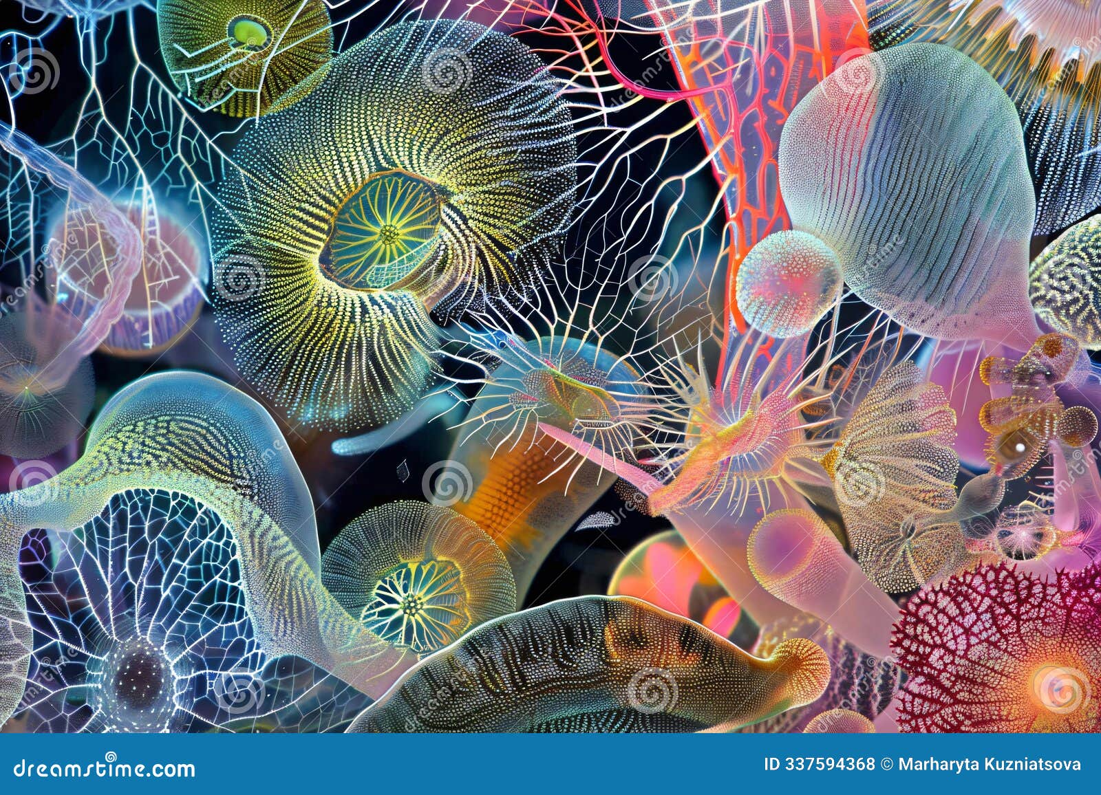 Bacteria or Protozoa Seen Under a Microscope. Microscopic Unicellular ...