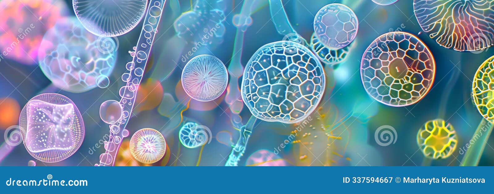 Bacteria or Protozoa Seen Under a Microscope. Microscopic Unicellular ...