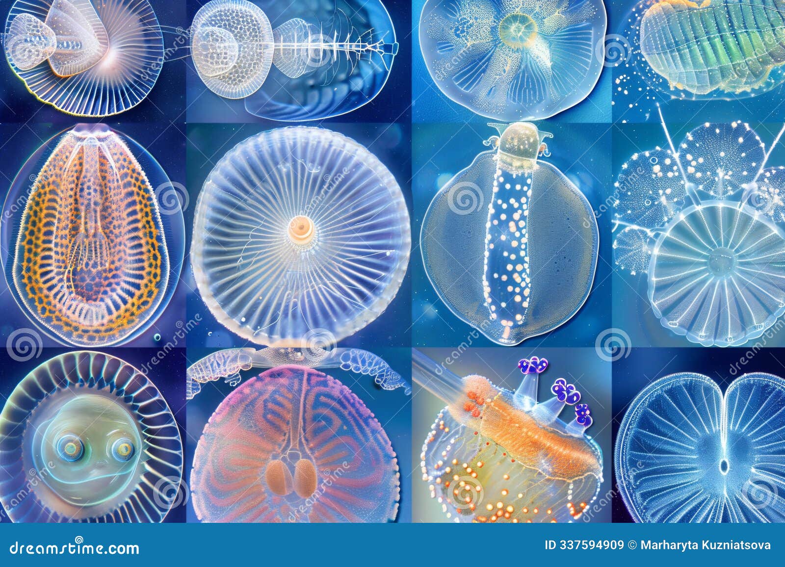 Bacteria or Protozoa Seen Under a Microscope. Microscopic Unicellular ...