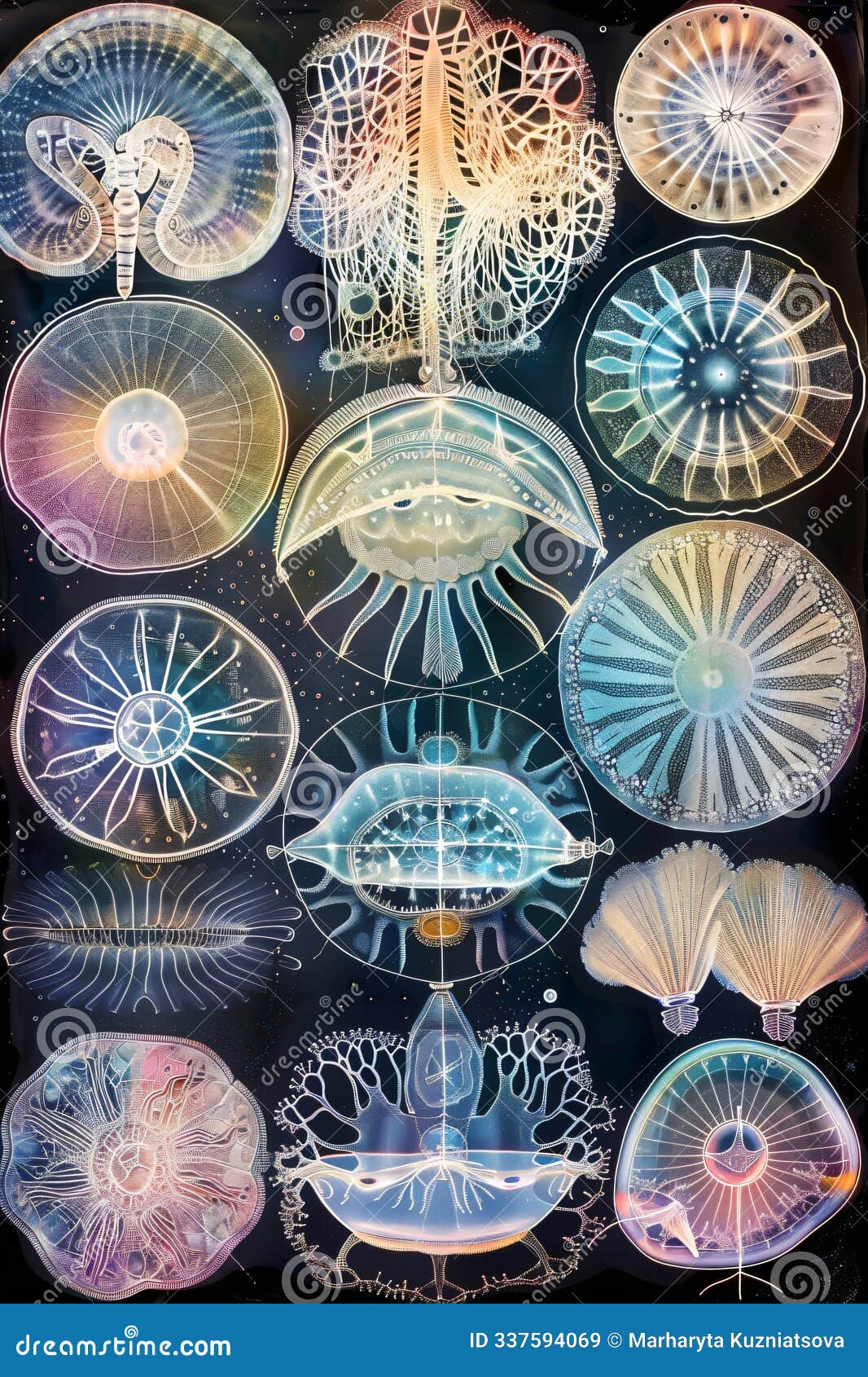 Bacteria Or Protozoa Seen Under A Microscope. Microscopic Unicellular ...