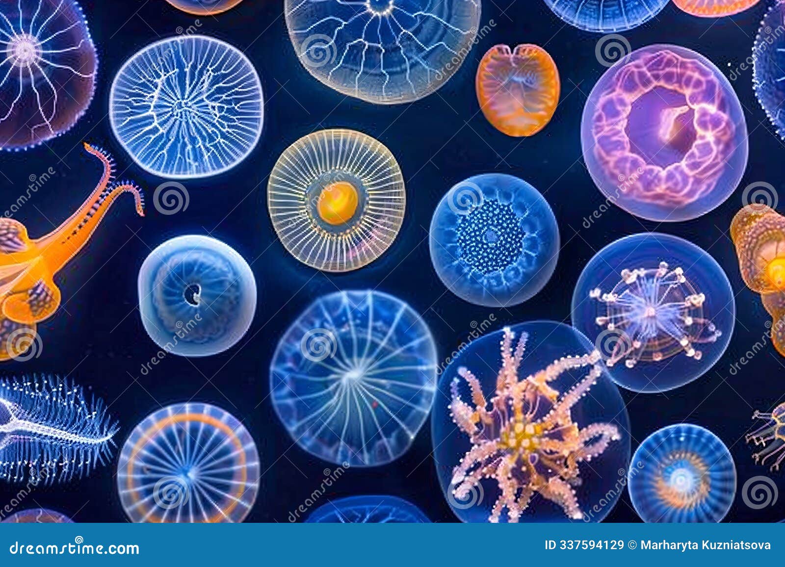 Bacteria or Protozoa Seen Under a Microscope. Microscopic Unicellular ...