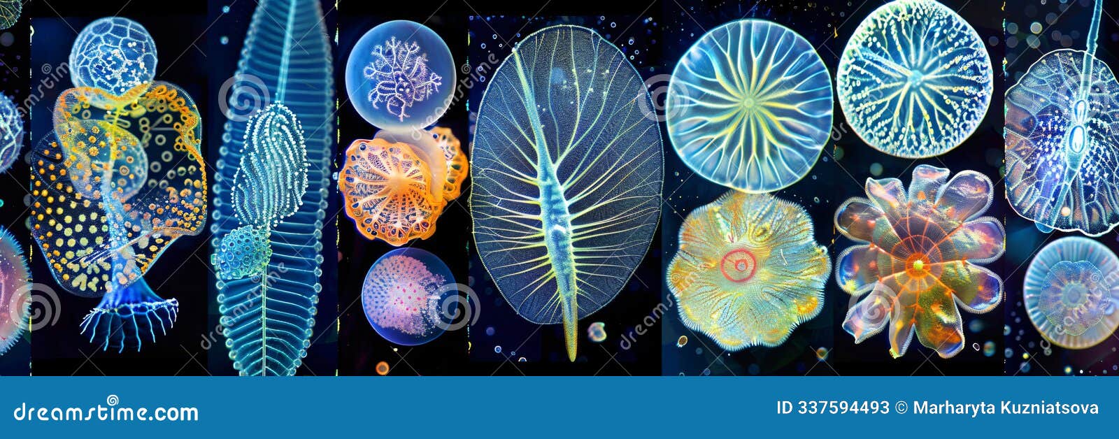 Bacteria or Protozoa Seen Under a Microscope. Microscopic Unicellular ...