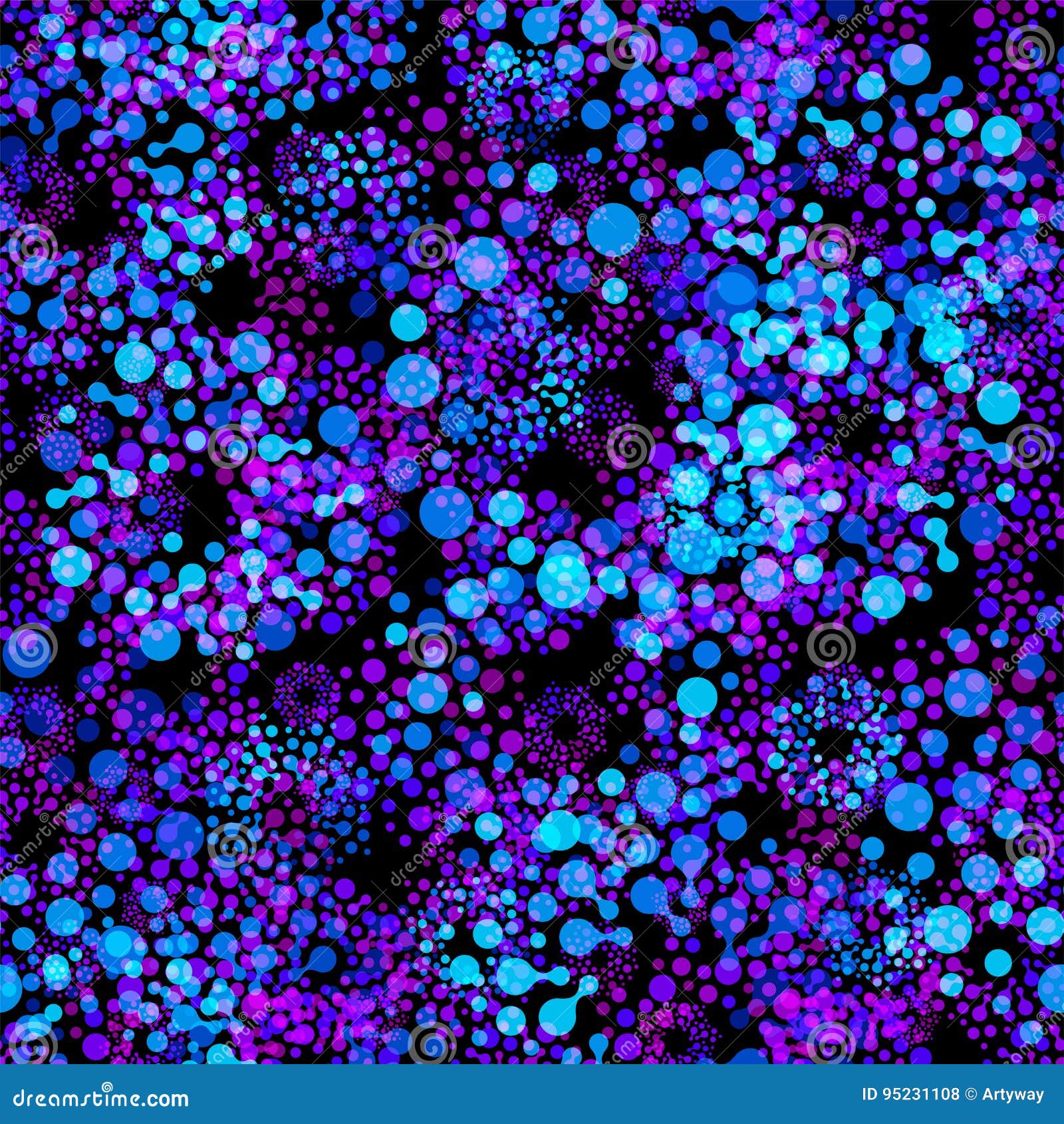 Bacteria Purple Color Abstract Seamless Circles Design Pattern Unusual ...