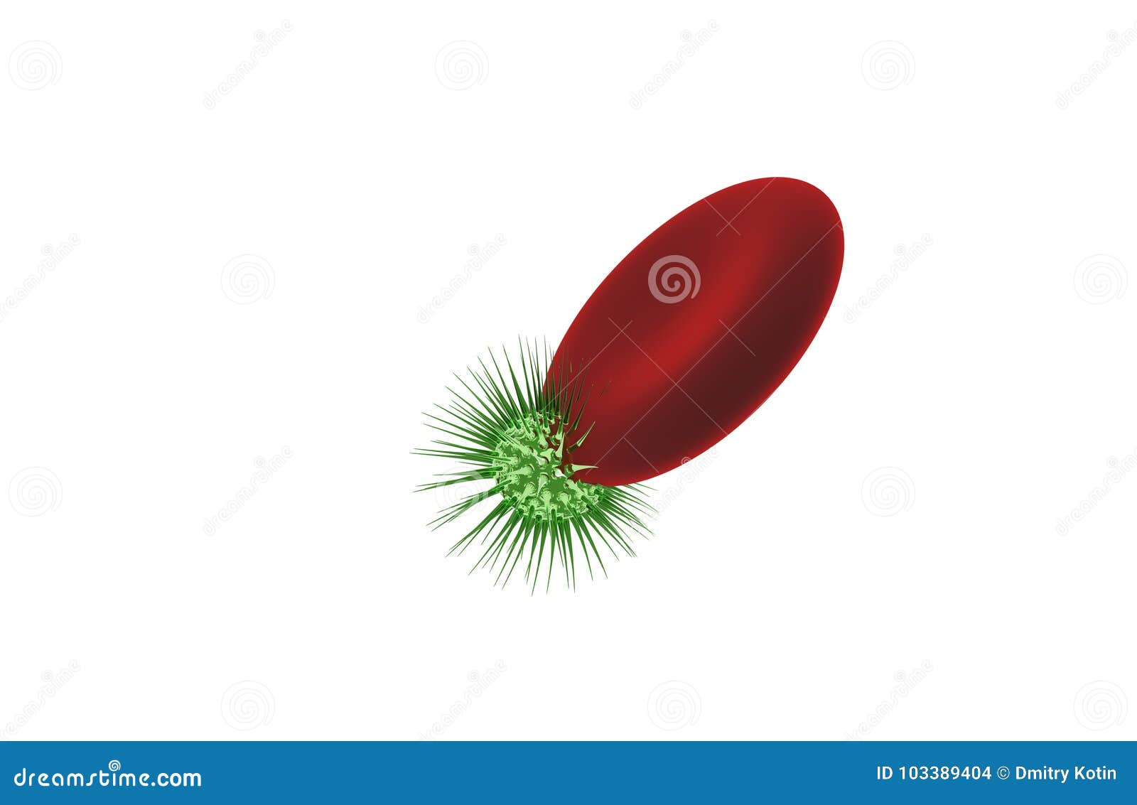 Bacteria with Red Blood Cells. 3D Rendering Stock Illustration ...