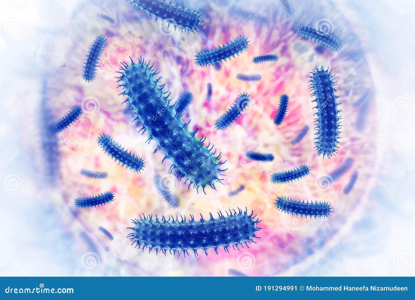 Bacteria on Scientific Background Stock Illustration - Illustration of ...
