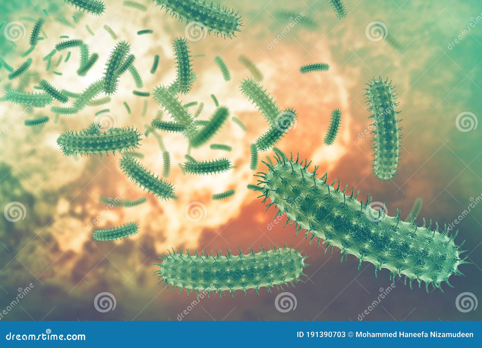 Bacteria on Scientific Background Stock Illustration - Illustration of ...