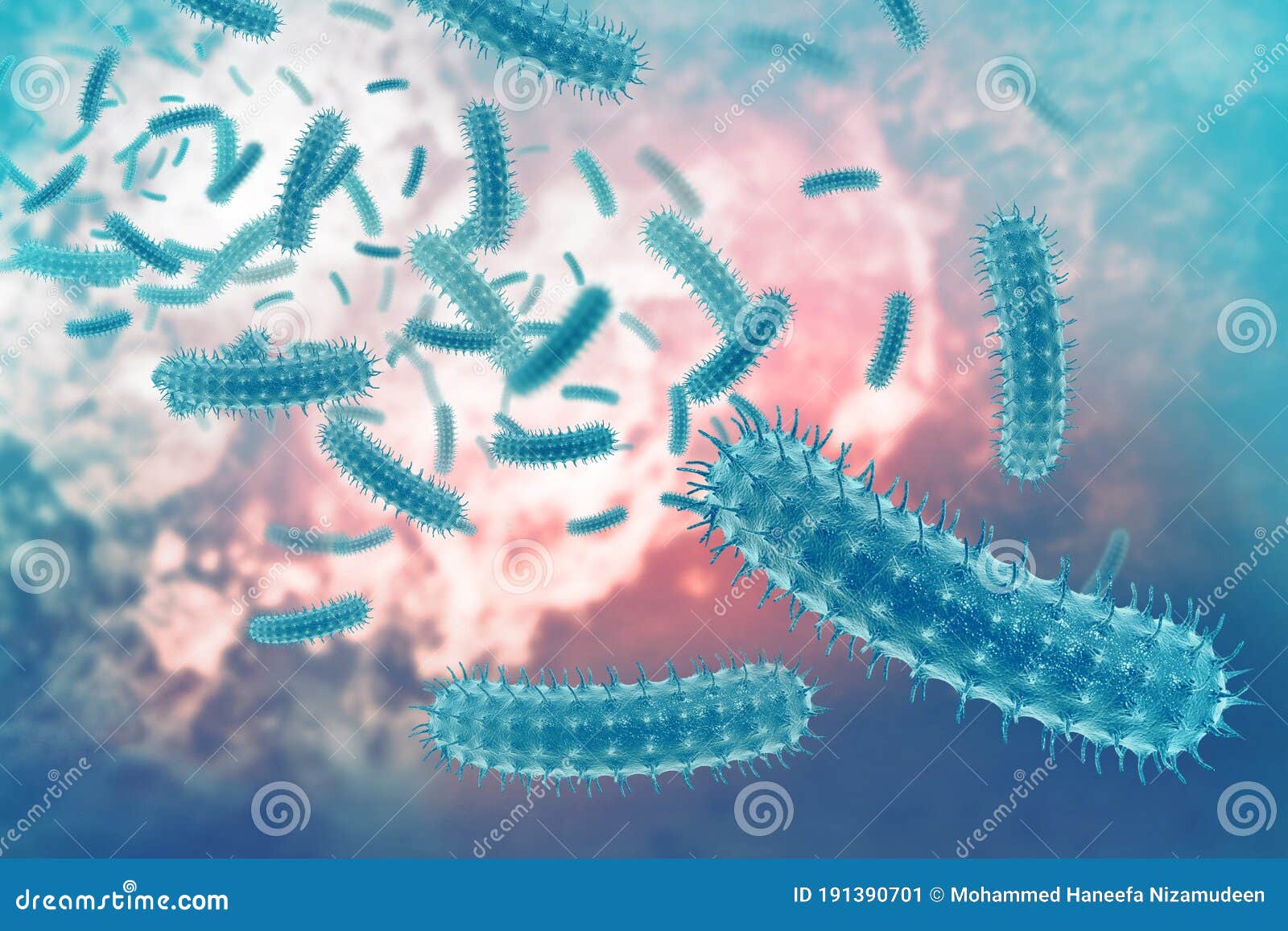 Bacteria on Scientific Background Stock Illustration - Illustration of ...