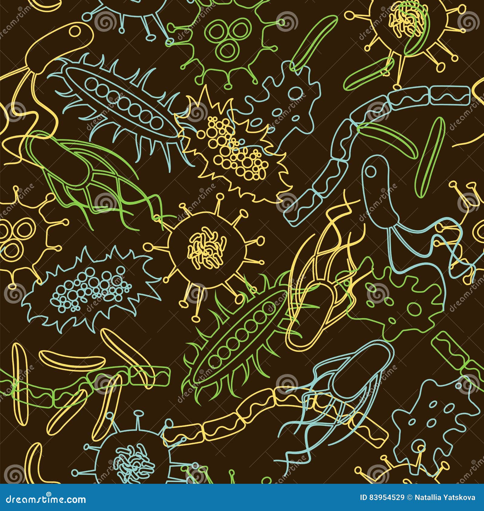 Bacteria seamless pattern stock vector. Illustration of medicine - 83954529