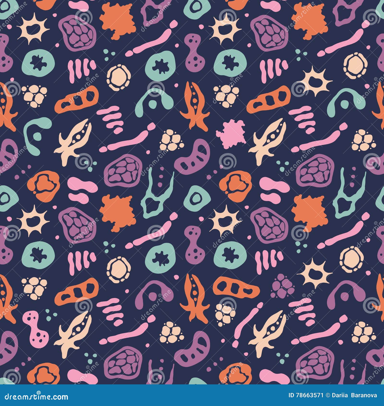 Bacteria seamless pattern stock vector. Illustration of germs - 78663571