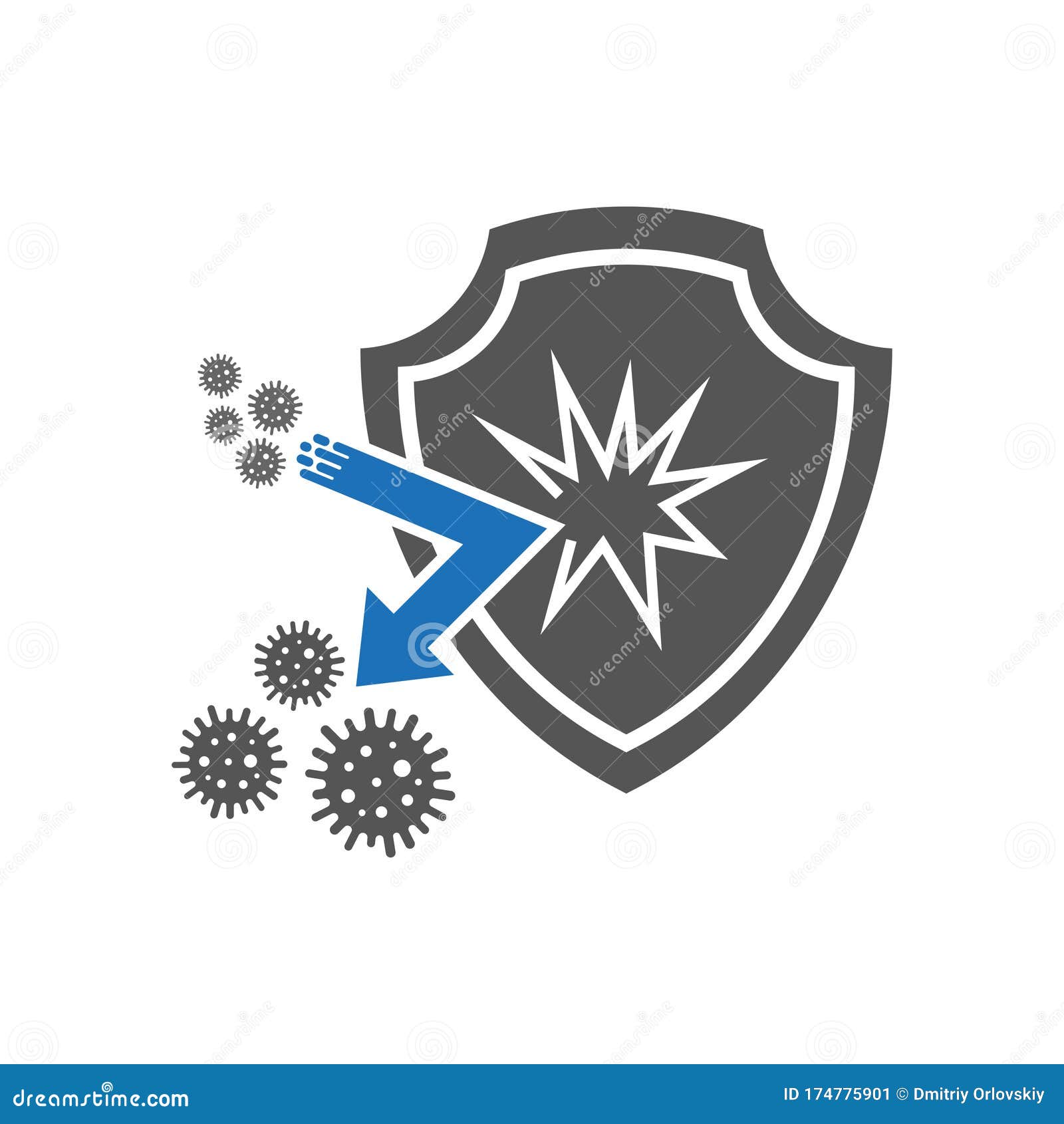 Bacteria Shield Icon. Simple Illustration of Bacteria Shield Vector ...