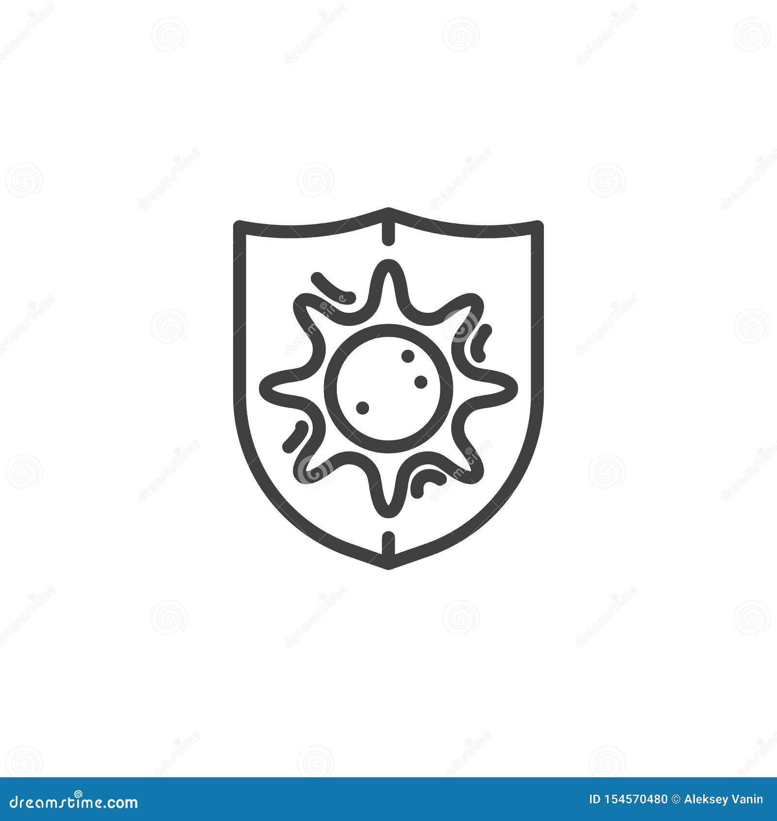 Bacteria shield line icon stock vector. Illustration of icon - 154570480