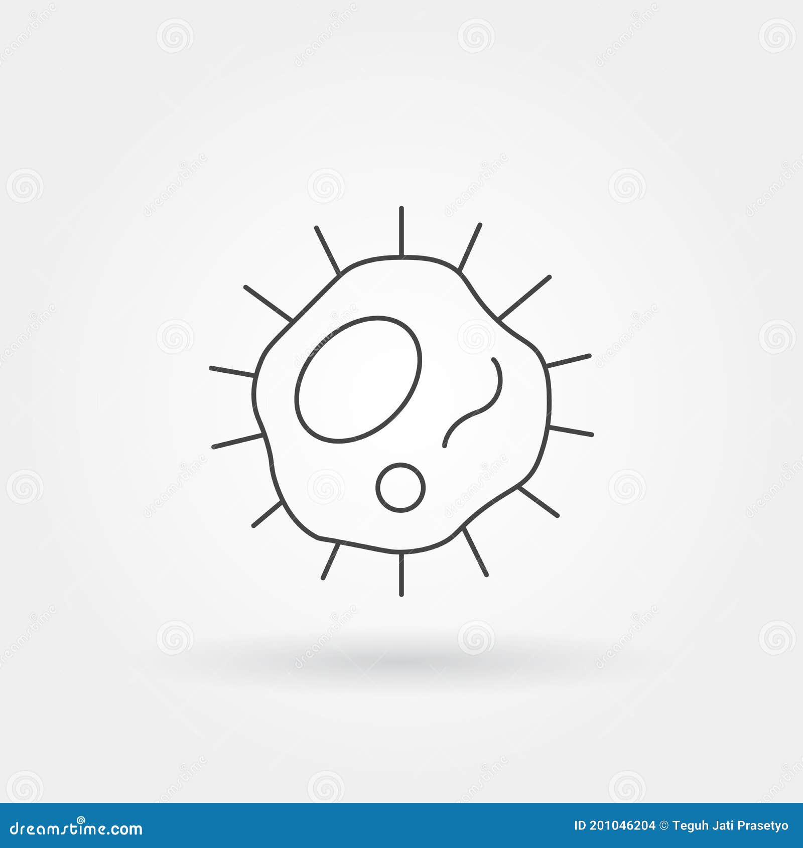 Bacteria Single Isolated Icon with Modern Line or Outline Style Stock ...